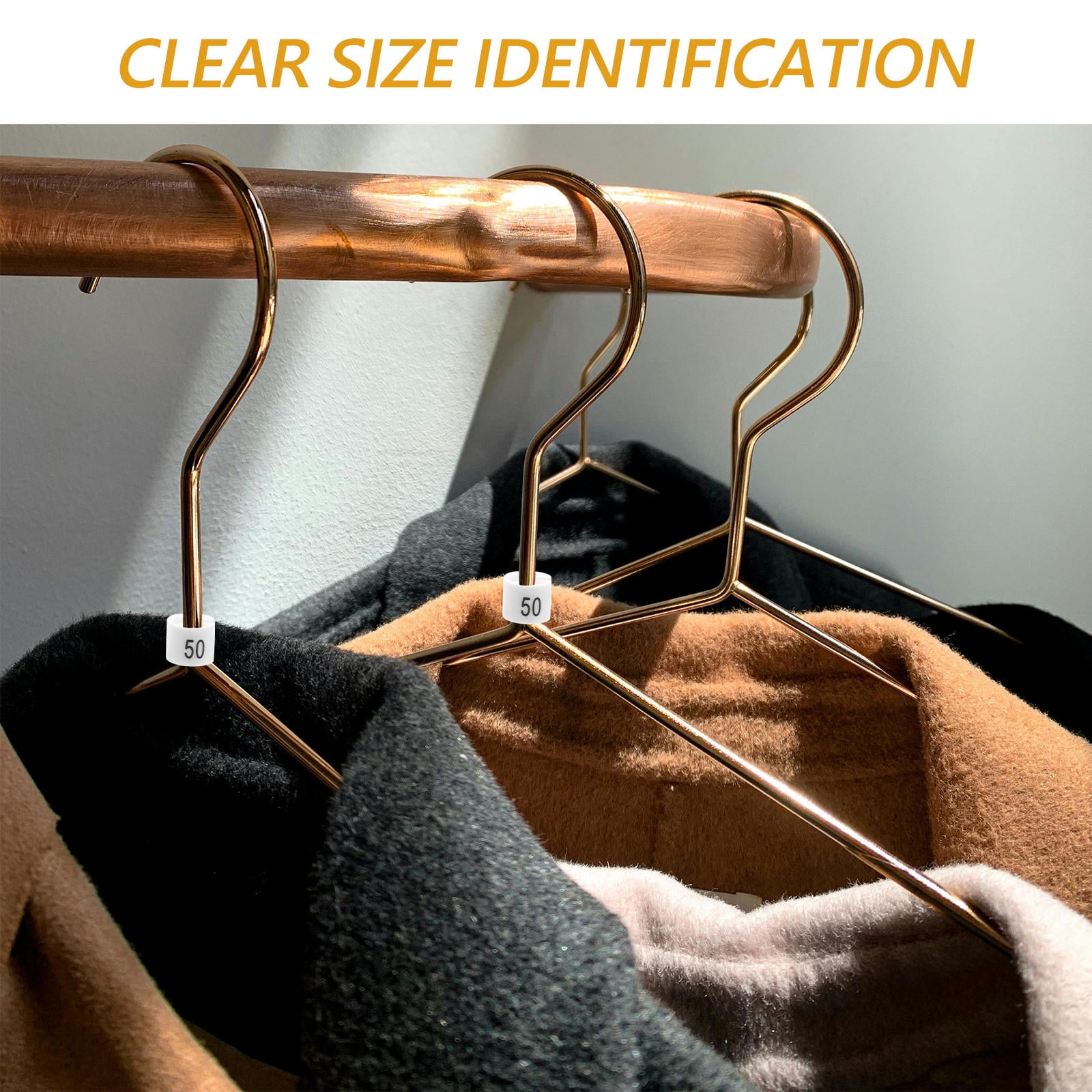 TABLZONE White Plastic Clothes Hanger Markers 1-100 Continuous Size ...