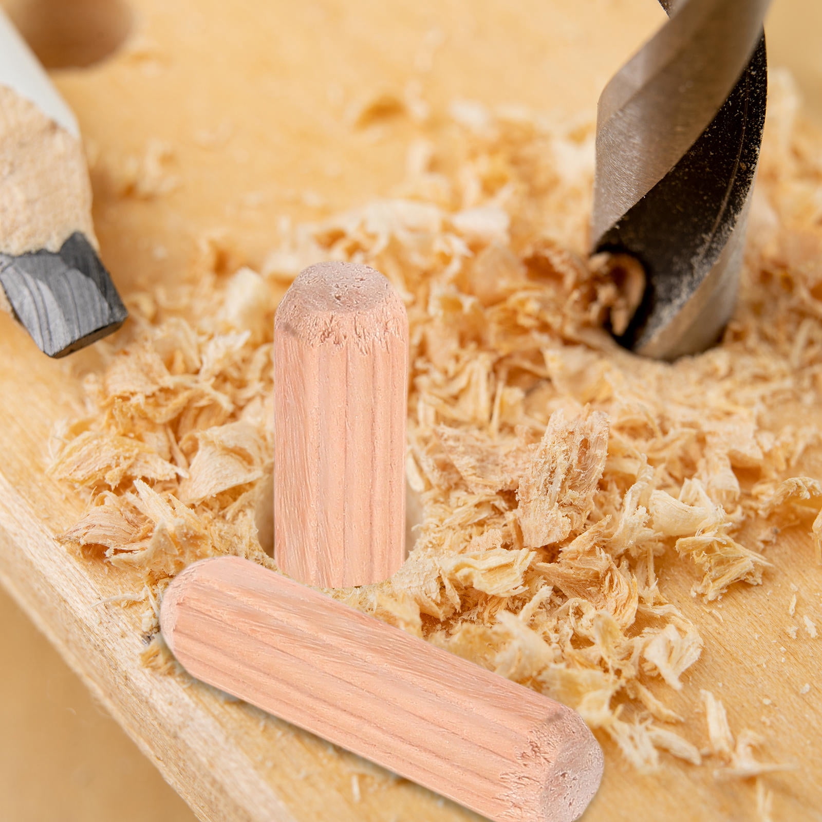 TABLZONE 100pcs Hardwood Wooden Dowel Sticks Beige for Furniture ...