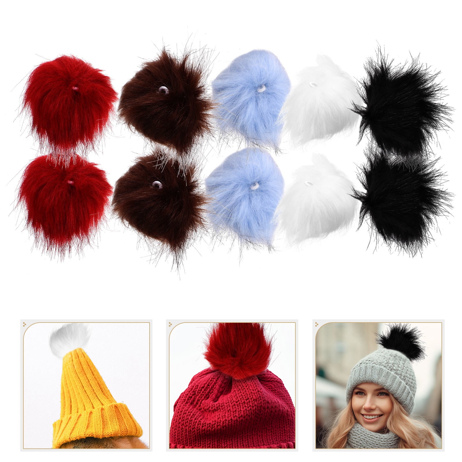 TABLZONE 10Pcs Assorted Color Pom Pom Accessories for Handmade Clothing ...