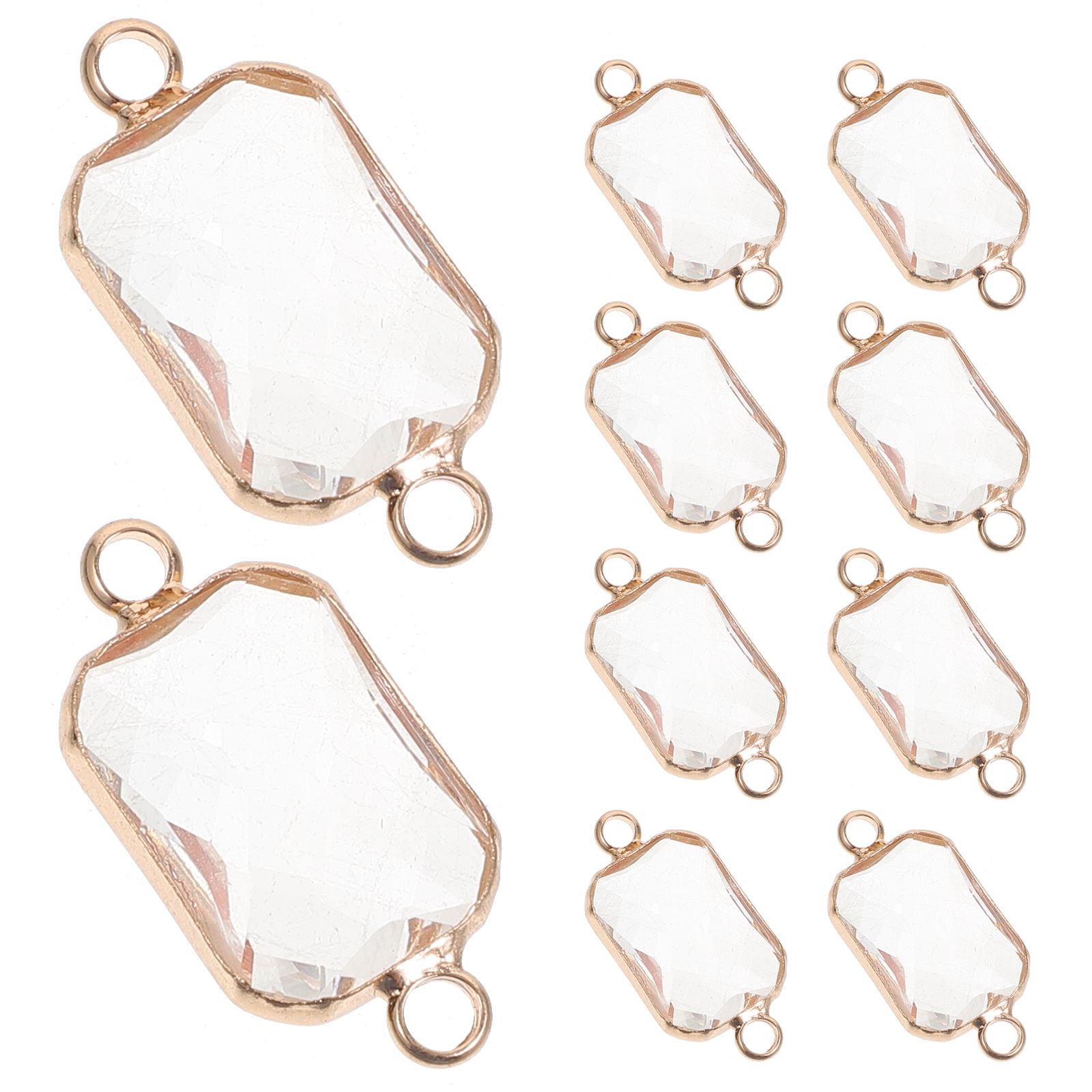 TABLZONE Transparent White Rectangular Alloy Necklace Connectors for ...