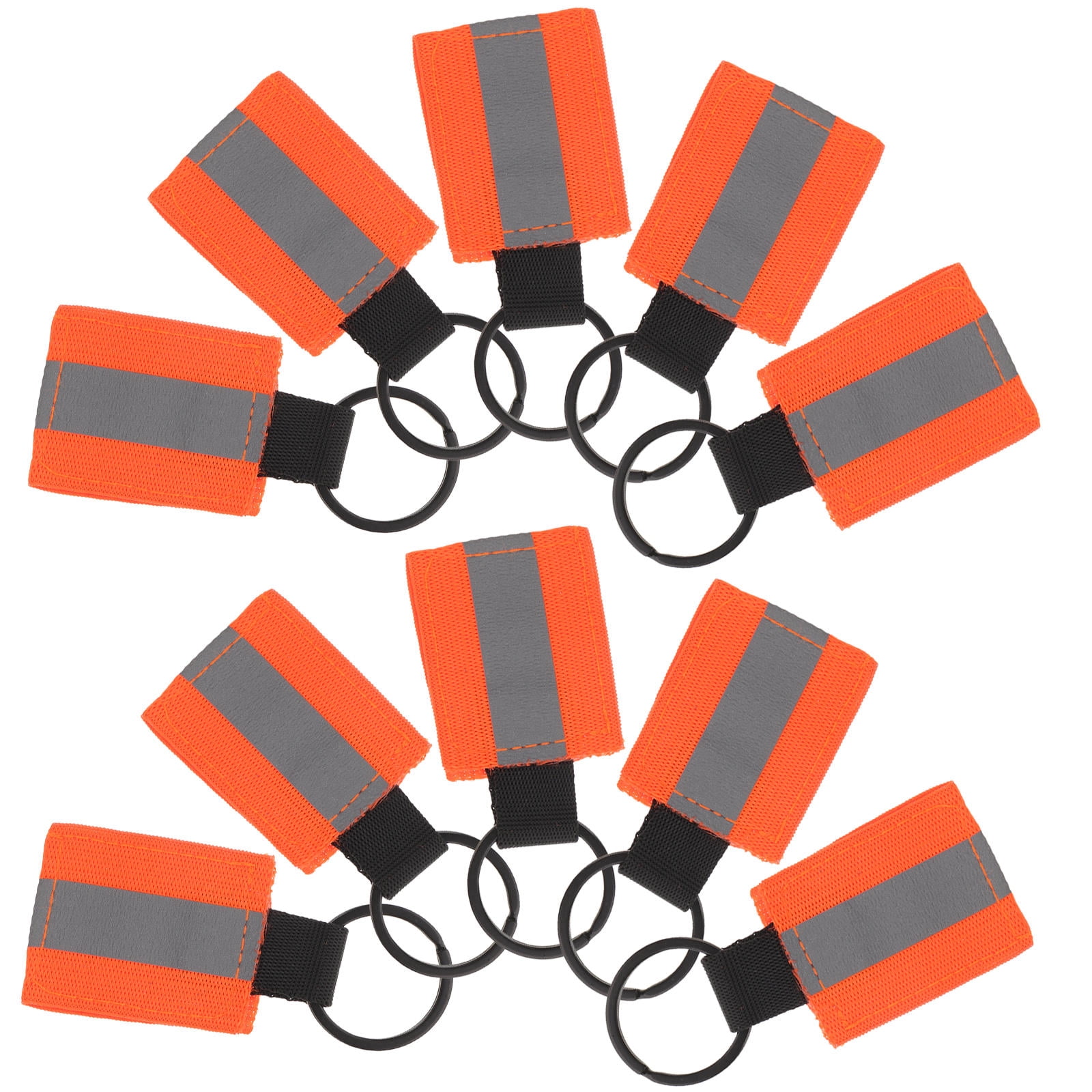 TABLZONE 10Pcs Reflective Tag Orange Nylon Reflective Backpack ...