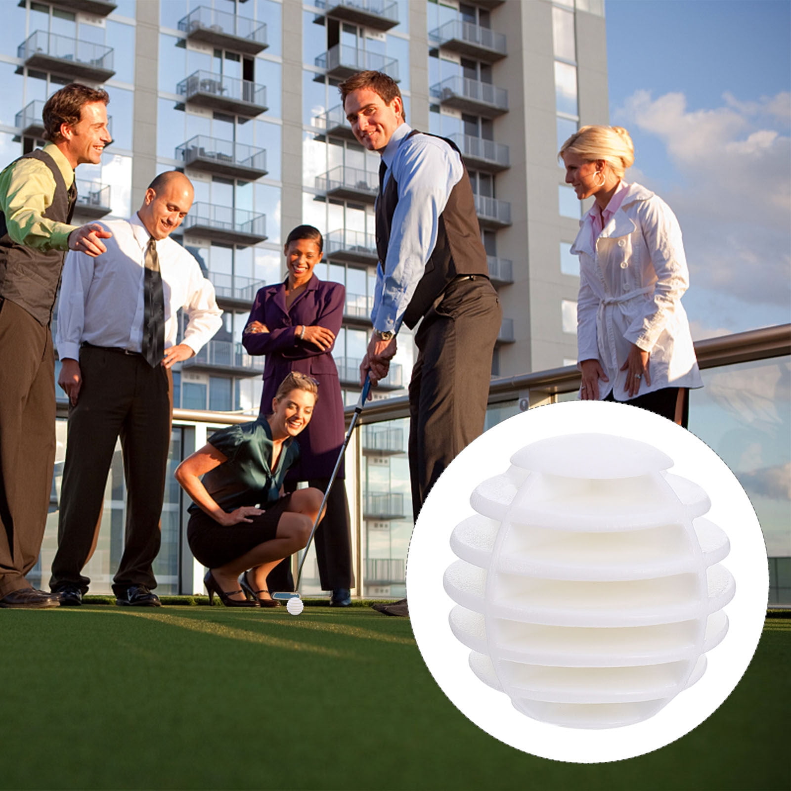 TABLZONE 10Pcs White Indoor Golf Practice Balls Light Rubber Training ...