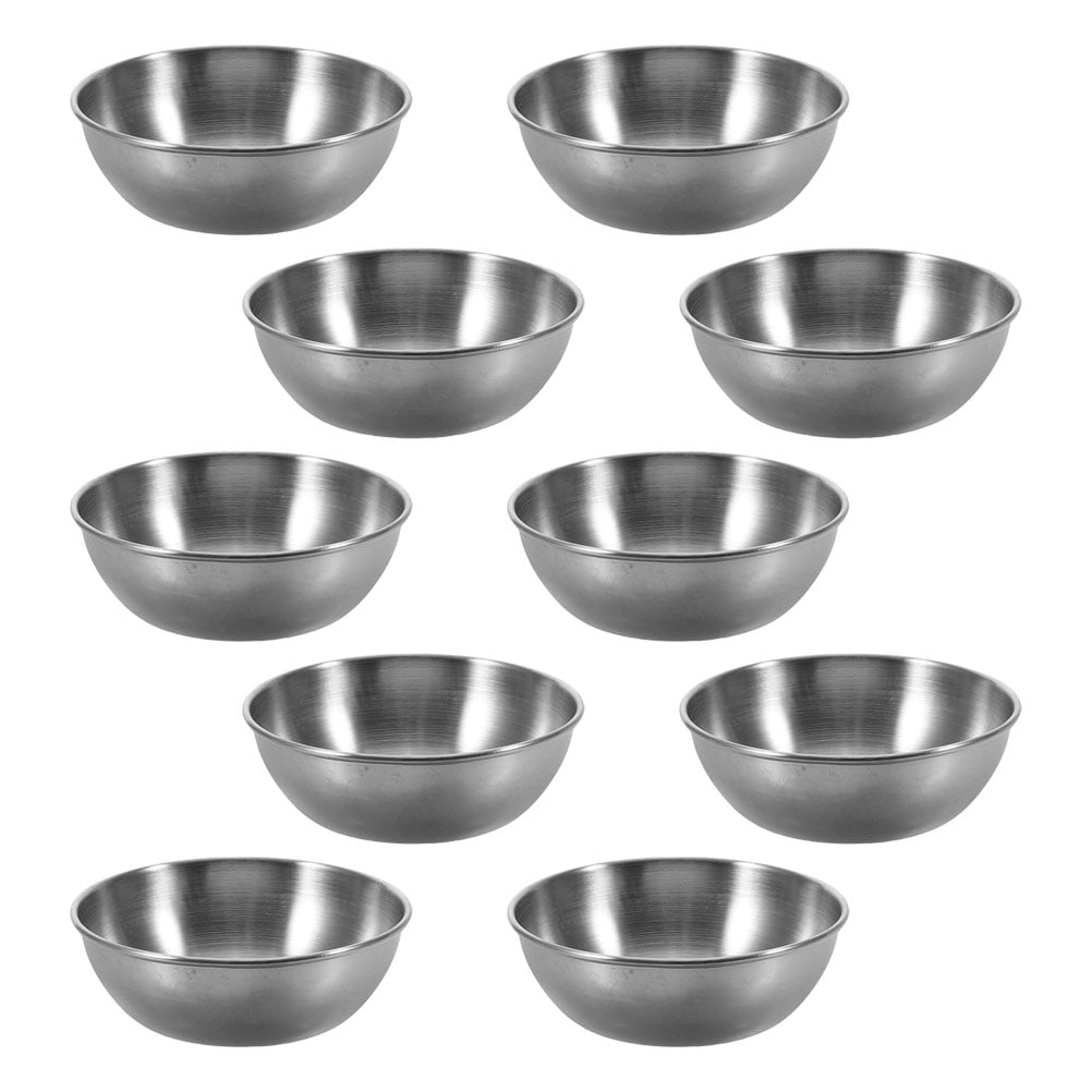 TABLZONE 10Pcs Reusable Condiment Dishes Silver Serving Bowls For ...