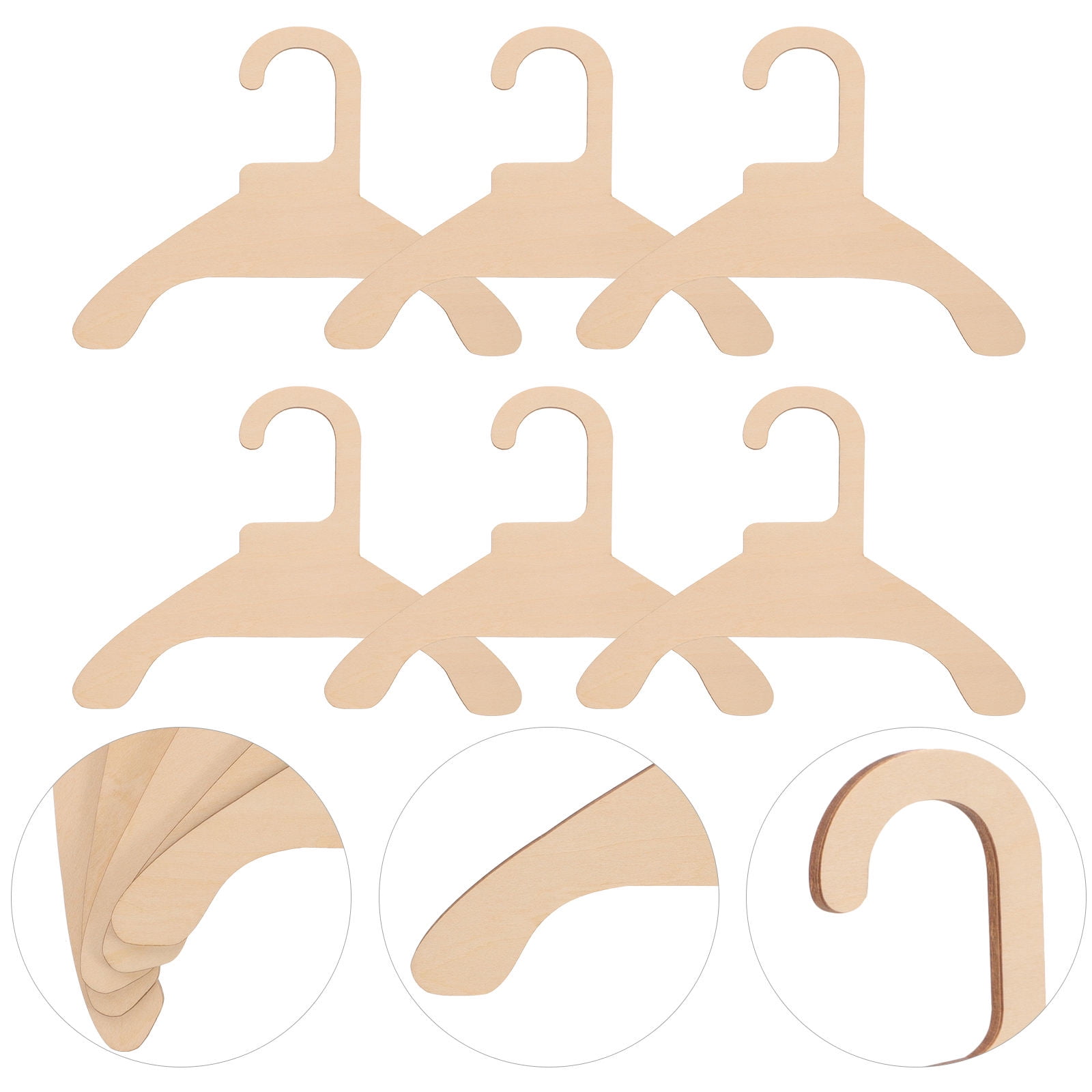 TABLZONE 10Pcs Small Wood Dog Clothing Hangers Lightweight Pet Garment ...