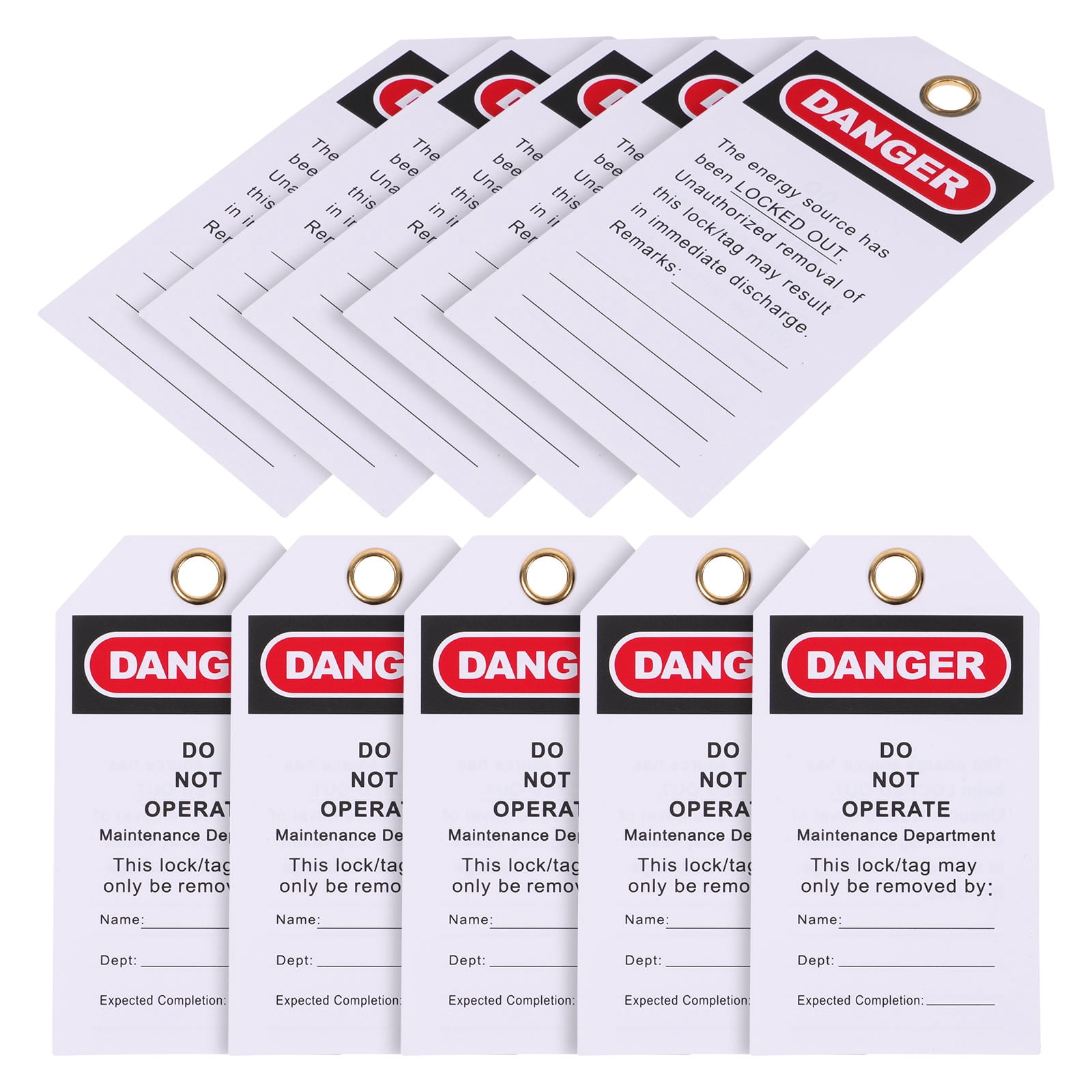 TABLZONE Do Not Operate Hanging Tags Lockout Tags Wire Metal 10Pcs For ...