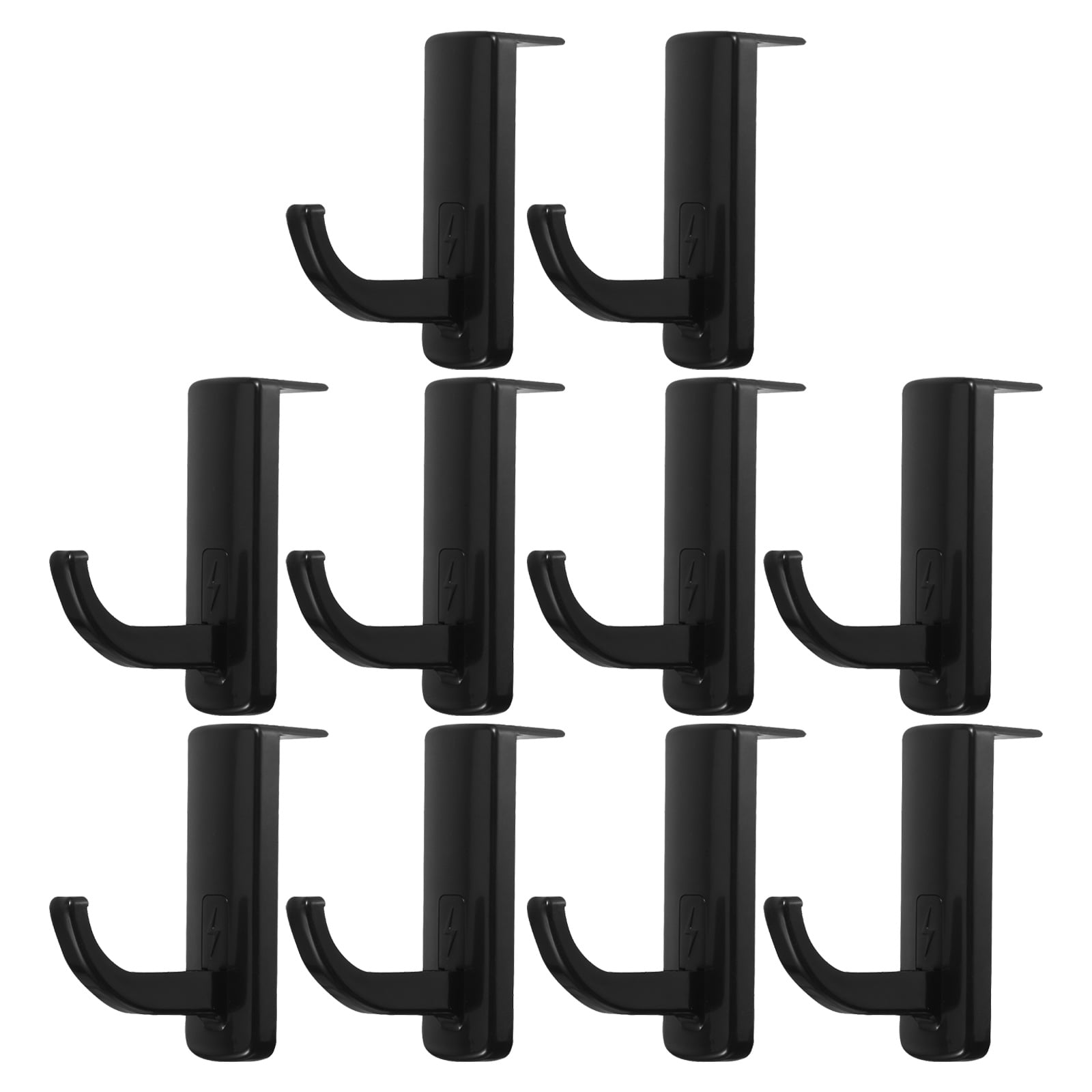 TABLZONE 10Pcs Side of Monitor Headphone Hanger Black Plastic Sticky ...