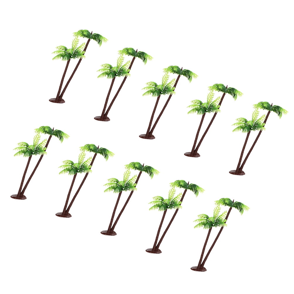 TABLZONE Palm Tree Model Trees Artificial Plastic Green 10Set - Walmart.com