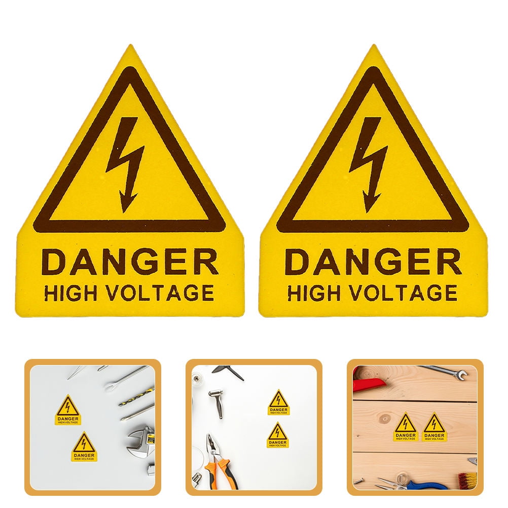 TABLZONE Caution High Voltage Stickers Yellow for Electrical Panels and ...