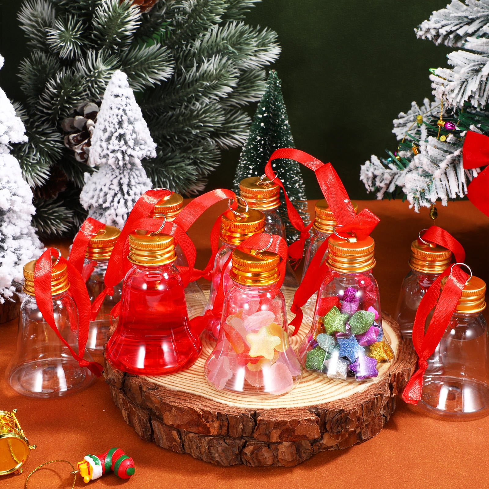 TABLZONE Set of 12 Clear Fillable Christmas Ornaments for Holiday ...