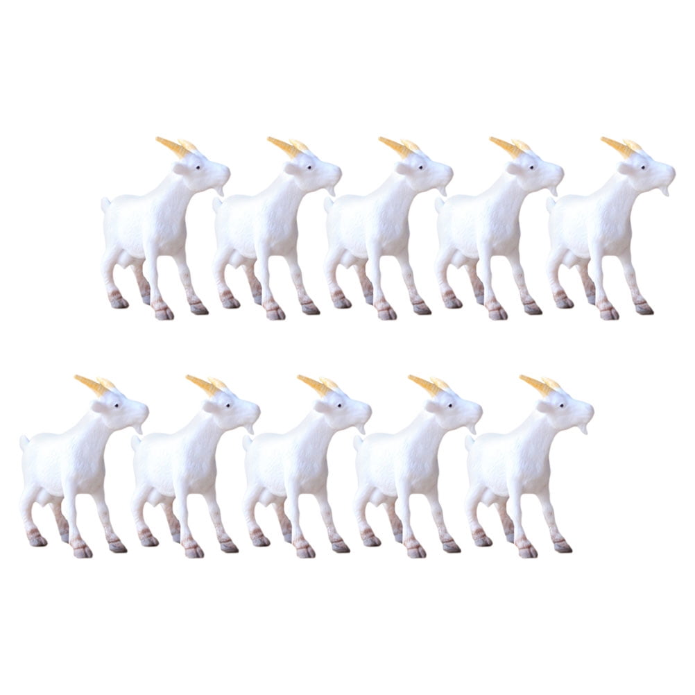 TABLZONE Tiny Resin Sheep Statue White 12 Pcs Goat Figurine For Micro ...