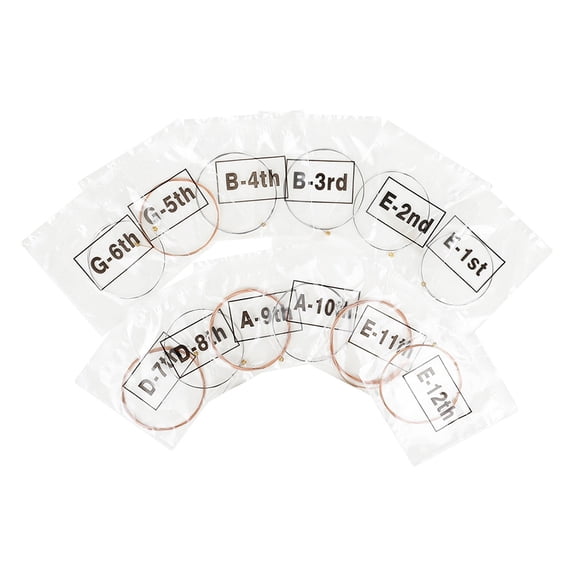 TABLZONE 12Pcs Acoustic Guitar Strings Replacement Metal Folk Guitar ...