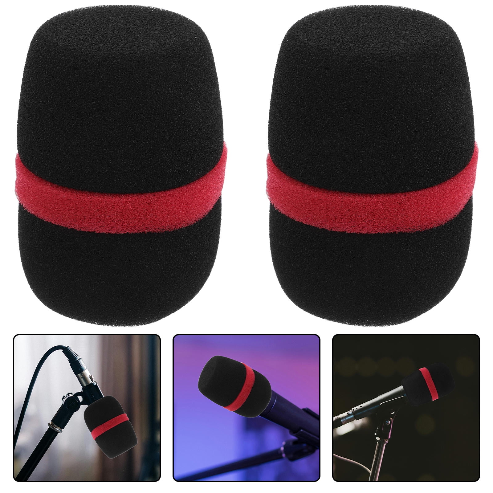 TABLZONE 12Pcs Handheld Microphone Sleeves Black Foam Microphone ...
