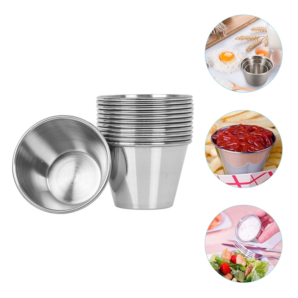 TABLZONE 12Pcs Silver Small Bowls for Dips Stainless Steel Holding for ...
