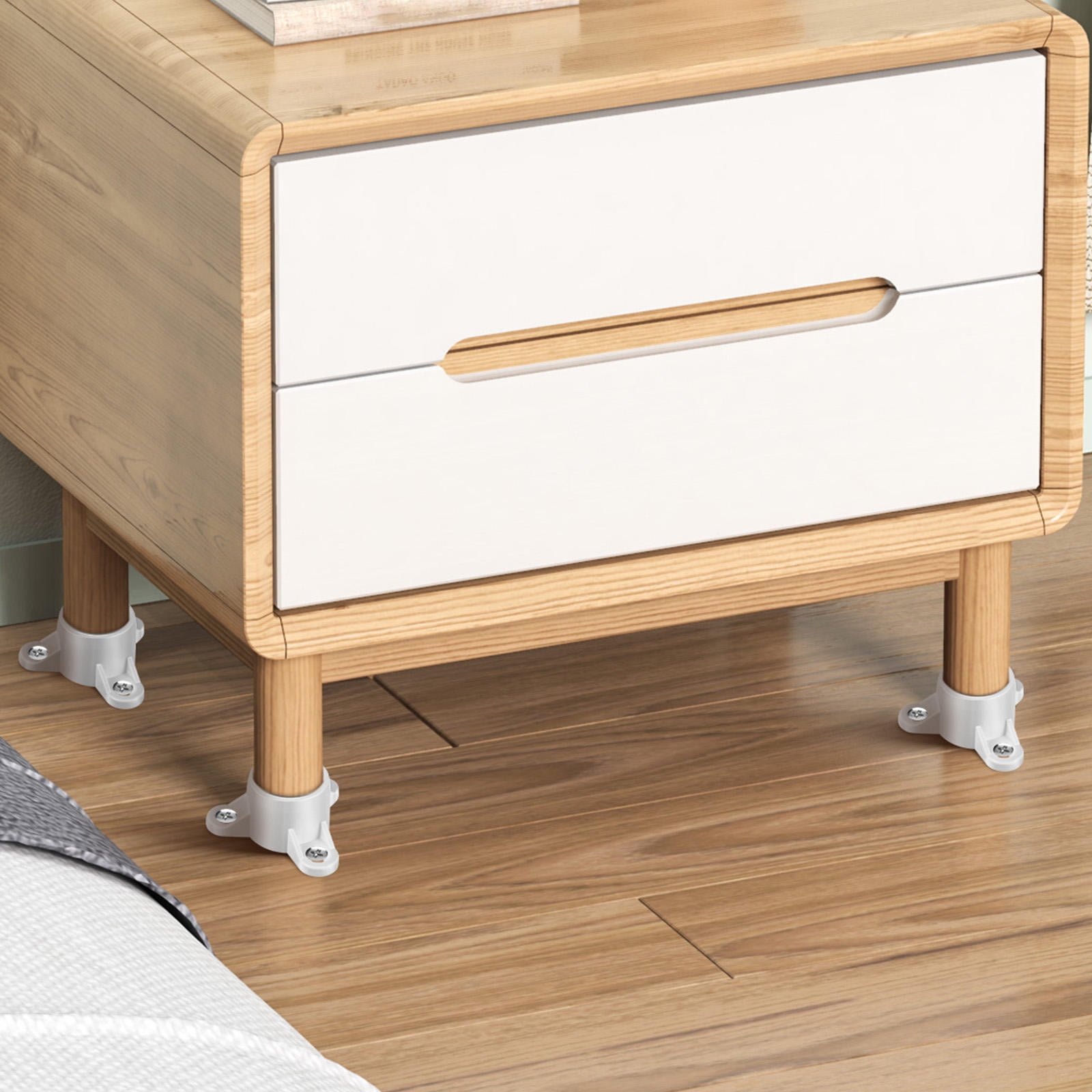 TABLZONE 12Pcs White PVC Flange Table Leg Covers for Robust Furniture ...