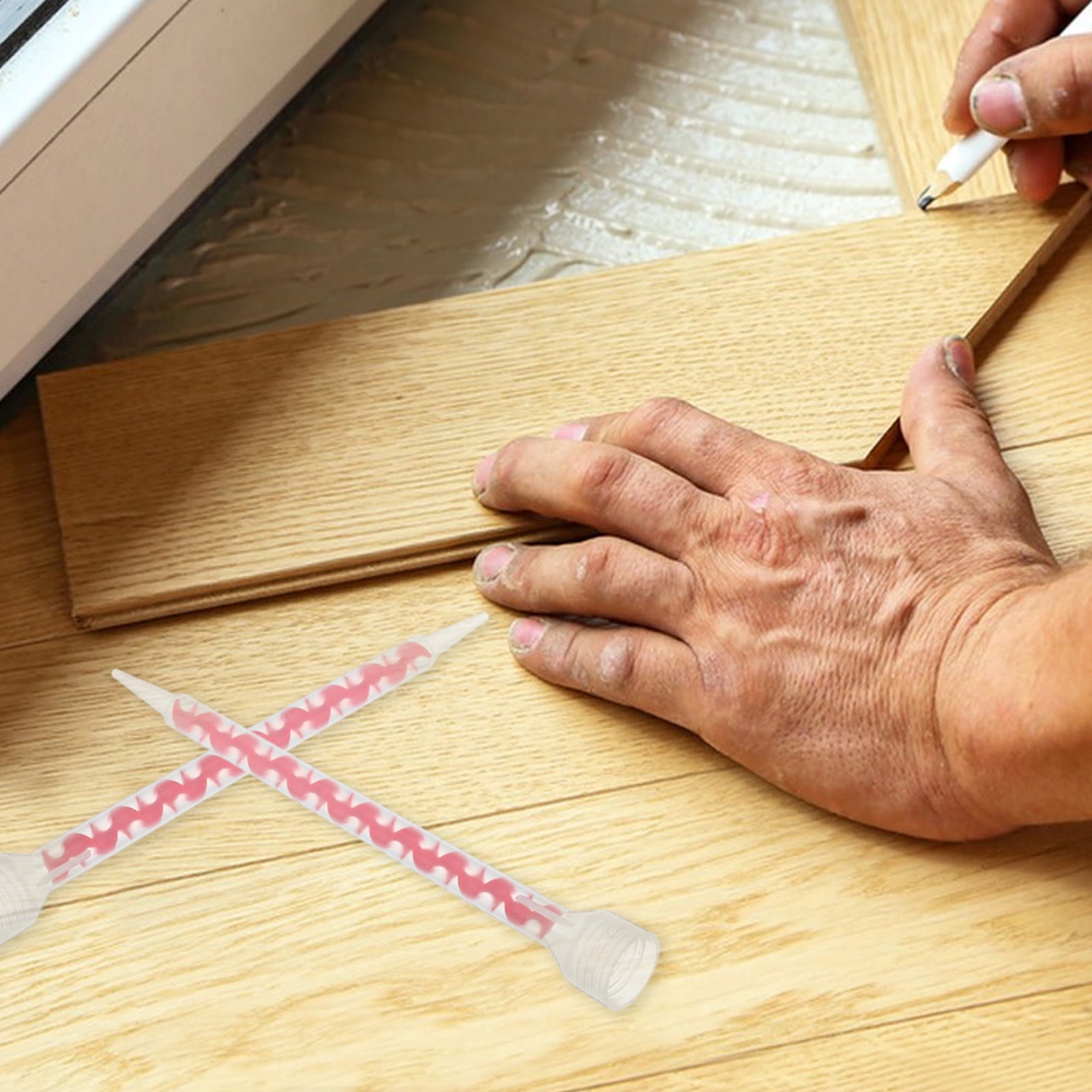 TABLZONE 12pcs Epoxy Resin Mixer Plastic Long Spiral Caulk Applicator ...