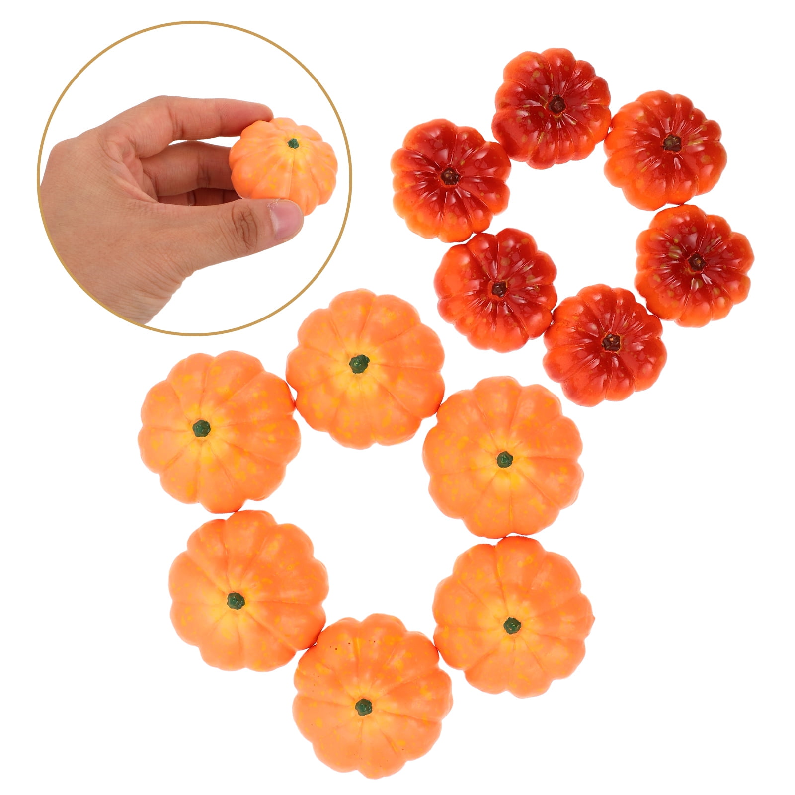 TABLZONE Set of 12 Orange Resin Mini Pumpkins for Fall Crafting ...