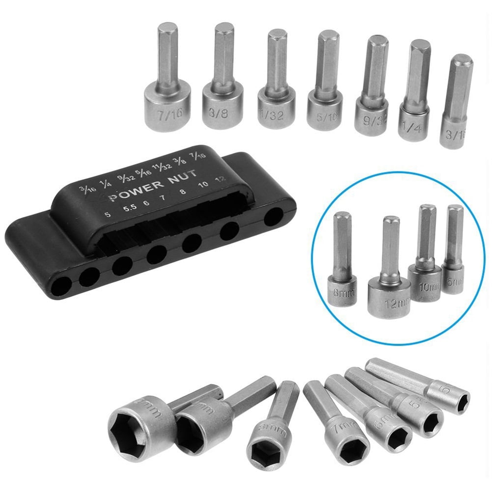 TABLZONE 14-Piece Hexagon Screwdriver Bit Set with Socket Adapter for ...