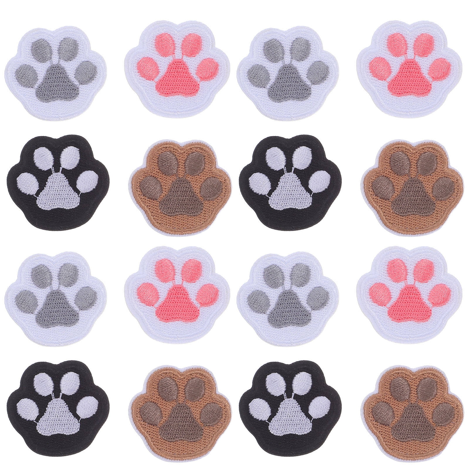TABLZONE Pet Paw Print Patches Assorted Color Polyester DIY Appliques ...