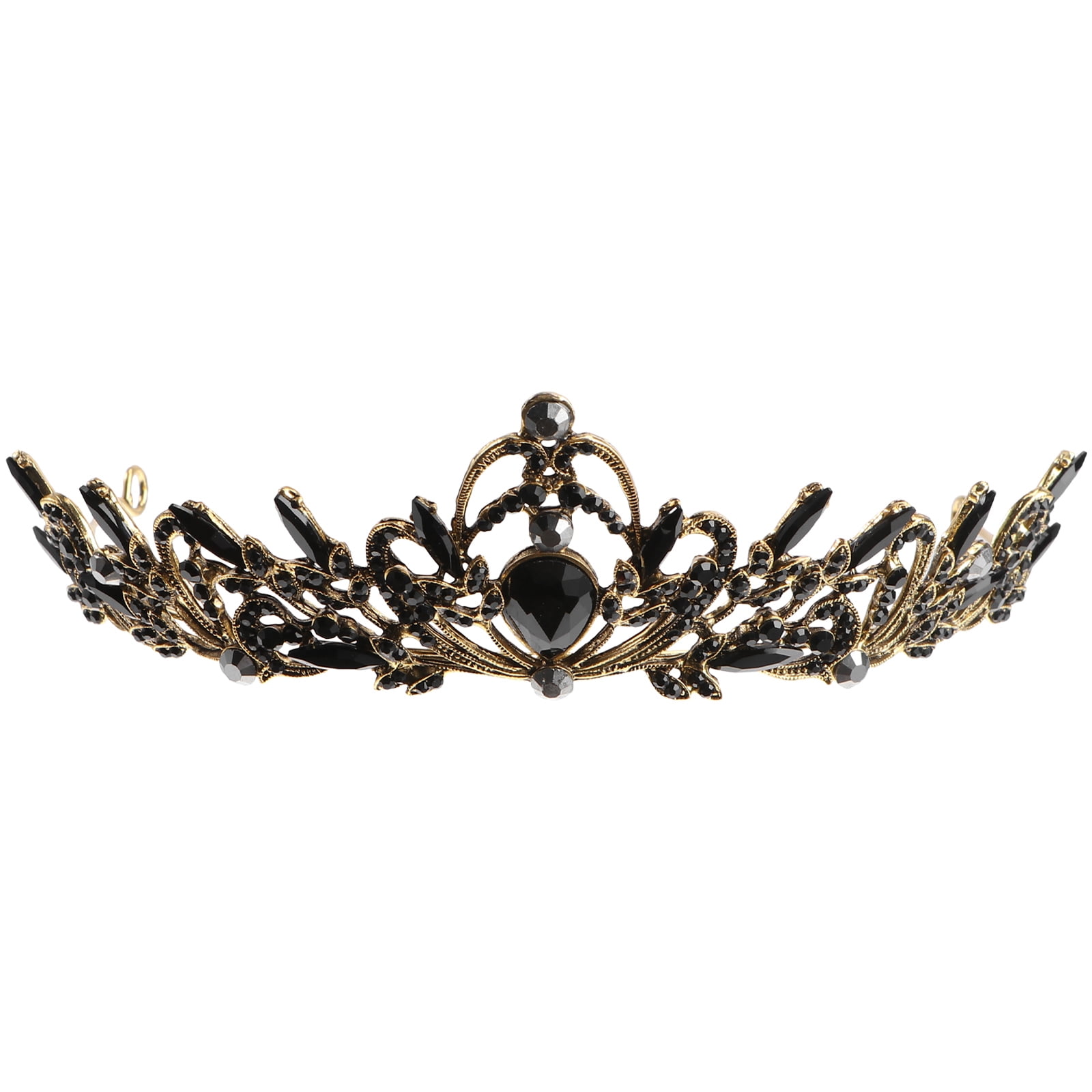 TABLZONE 1Pack Bridal Headpieces for Weddings with Black Alloy Crown ...