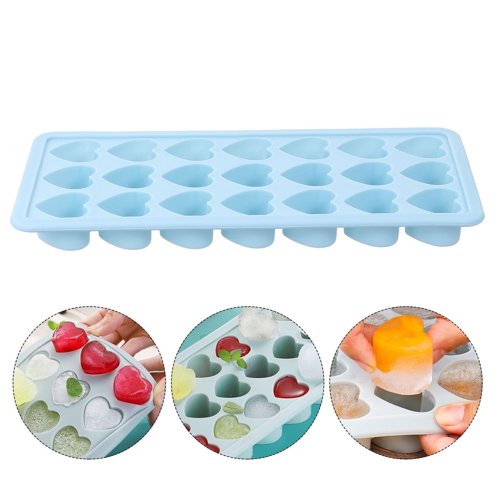 TABLZONE 1Pack Handmade Ice Cube Mold with Lid Blue DIY Ice Cube Making ...