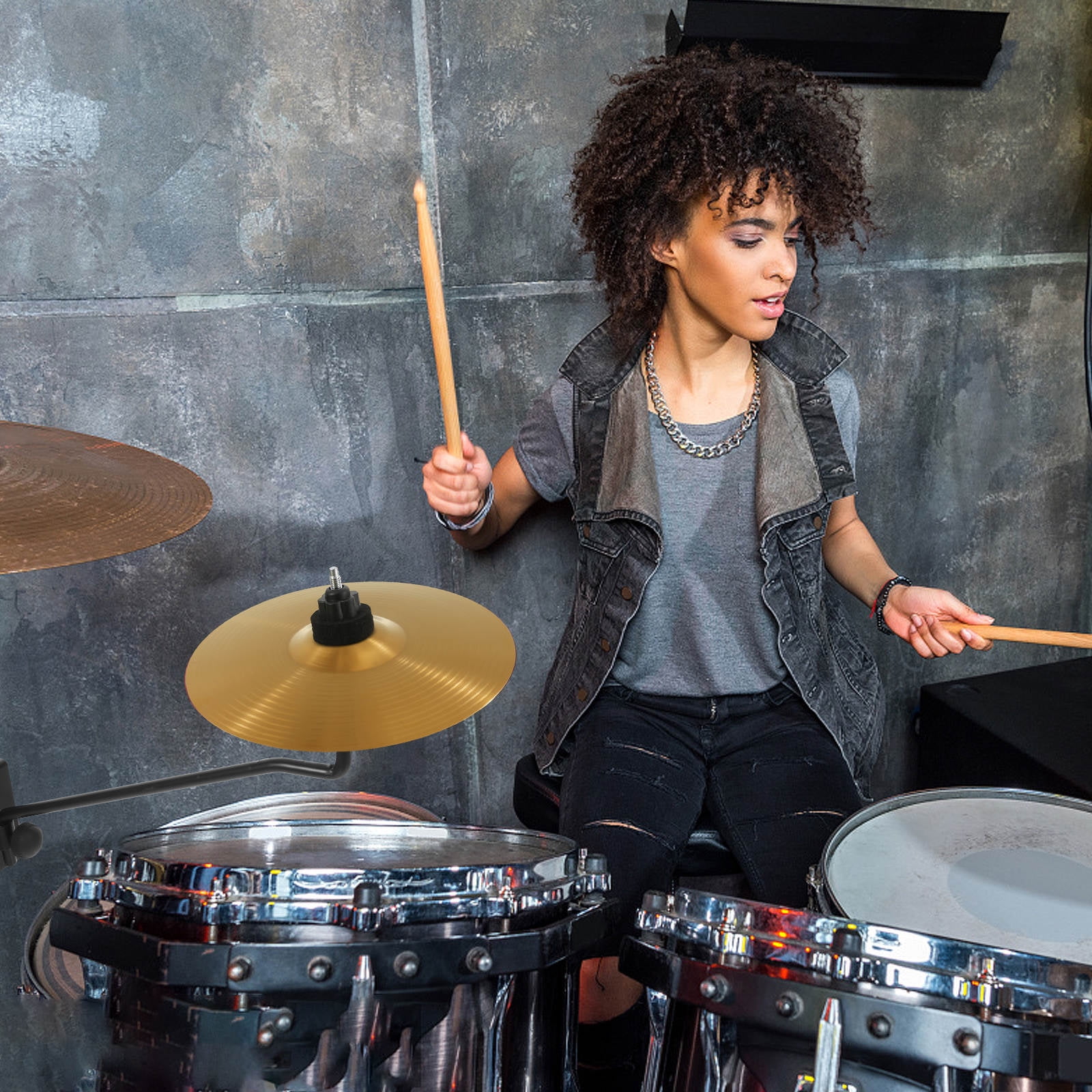 TABLZONE Black Metal Cymbal Arm Holder for Professional Cymbal Display ...