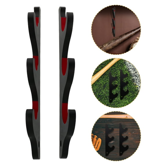 TABLZONE 1Pair Baseball Bat Wall Mount Rack Black Easy DIY Installation ...