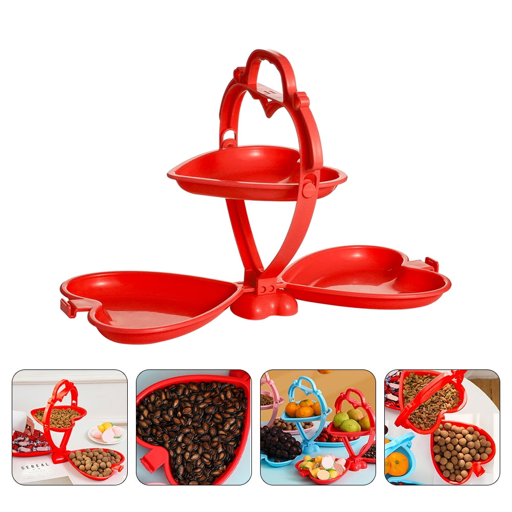 TABLZONE 1Pc Fruit Storage Basket Snack Platter PP Foldable For ...