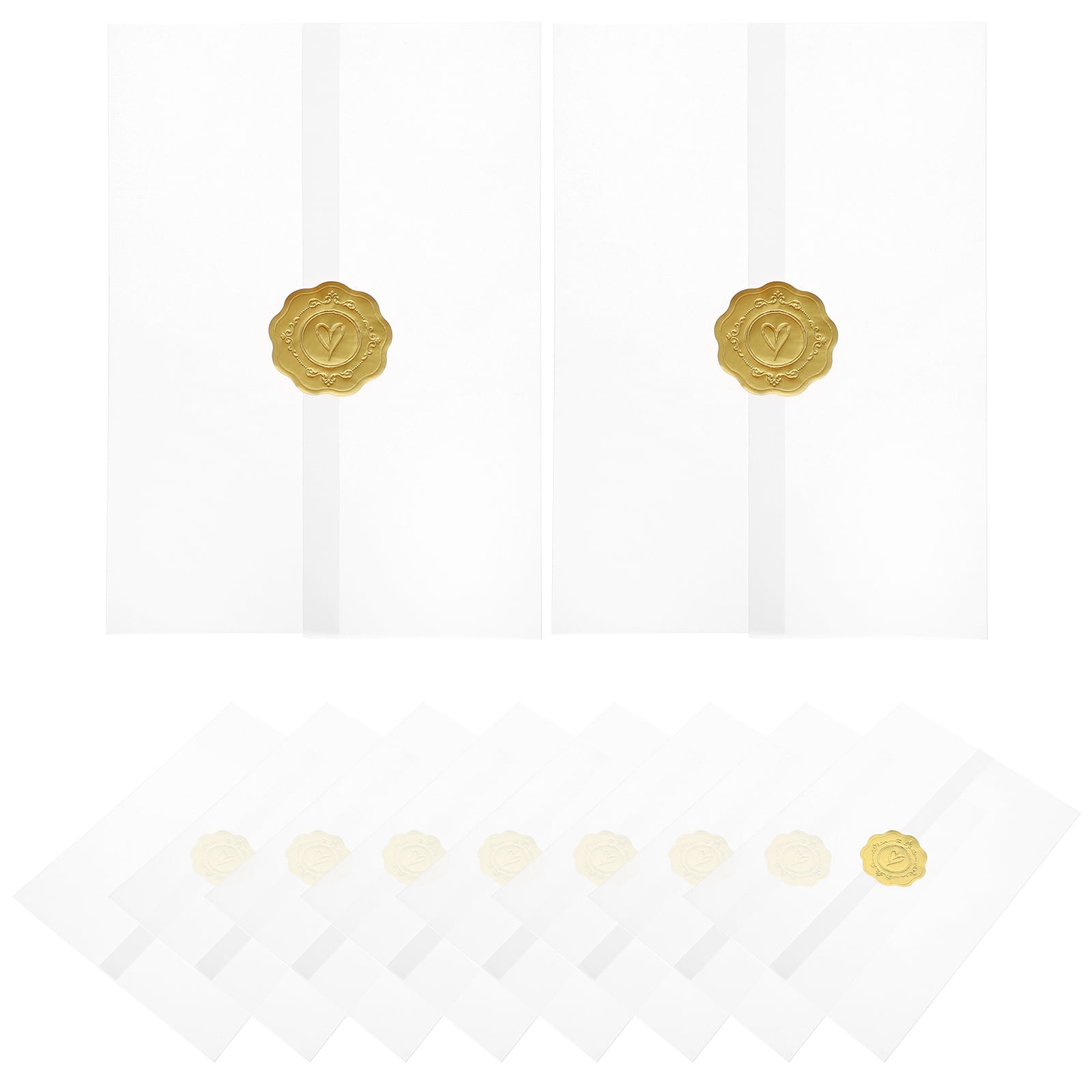 TABLZONE White Translucent Invitation Card Envelopes Set, Retro Paper ...