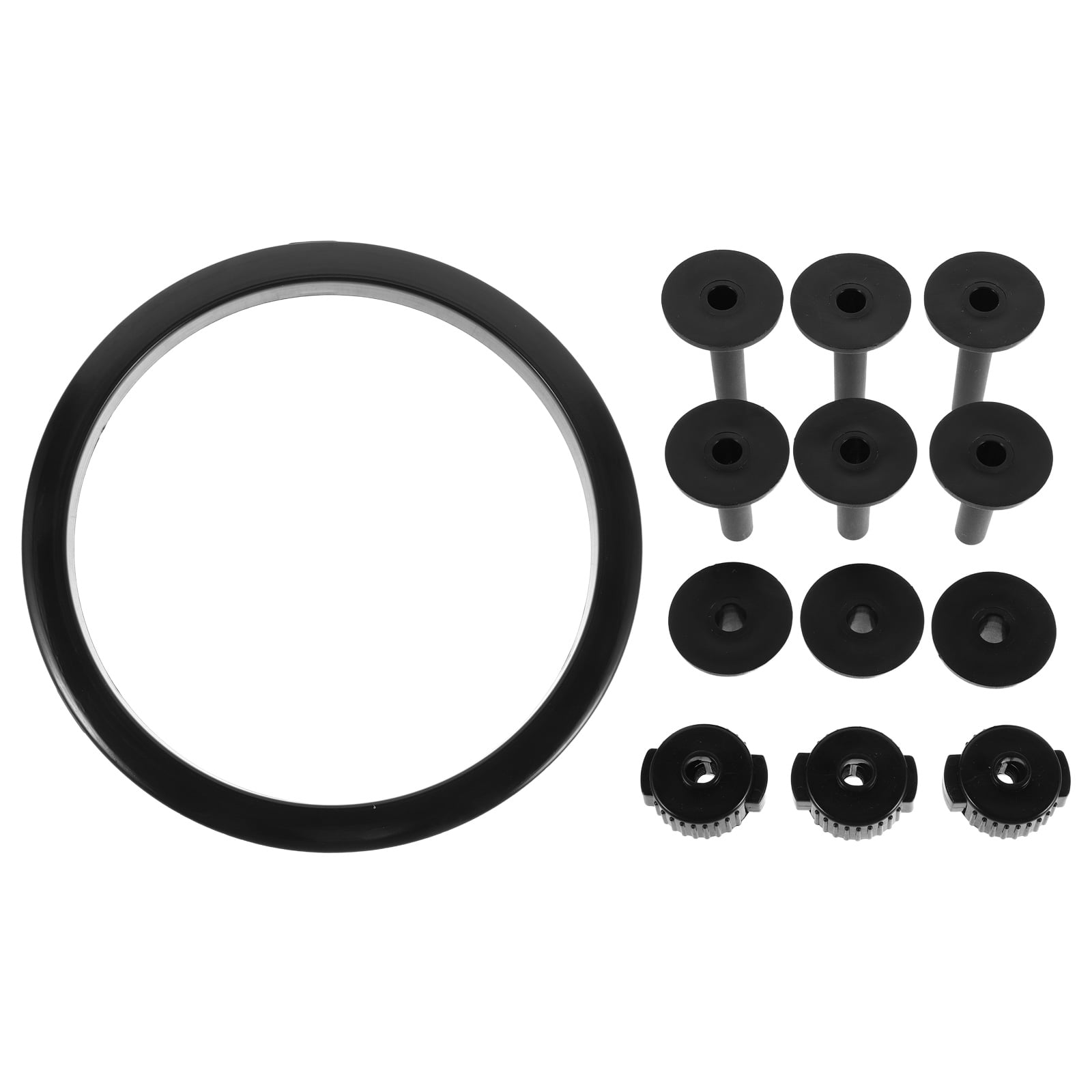 TABLZONE 1Set Drum Set Parts Kit Black with Bass Drum Hoop Guard Cymbal ...