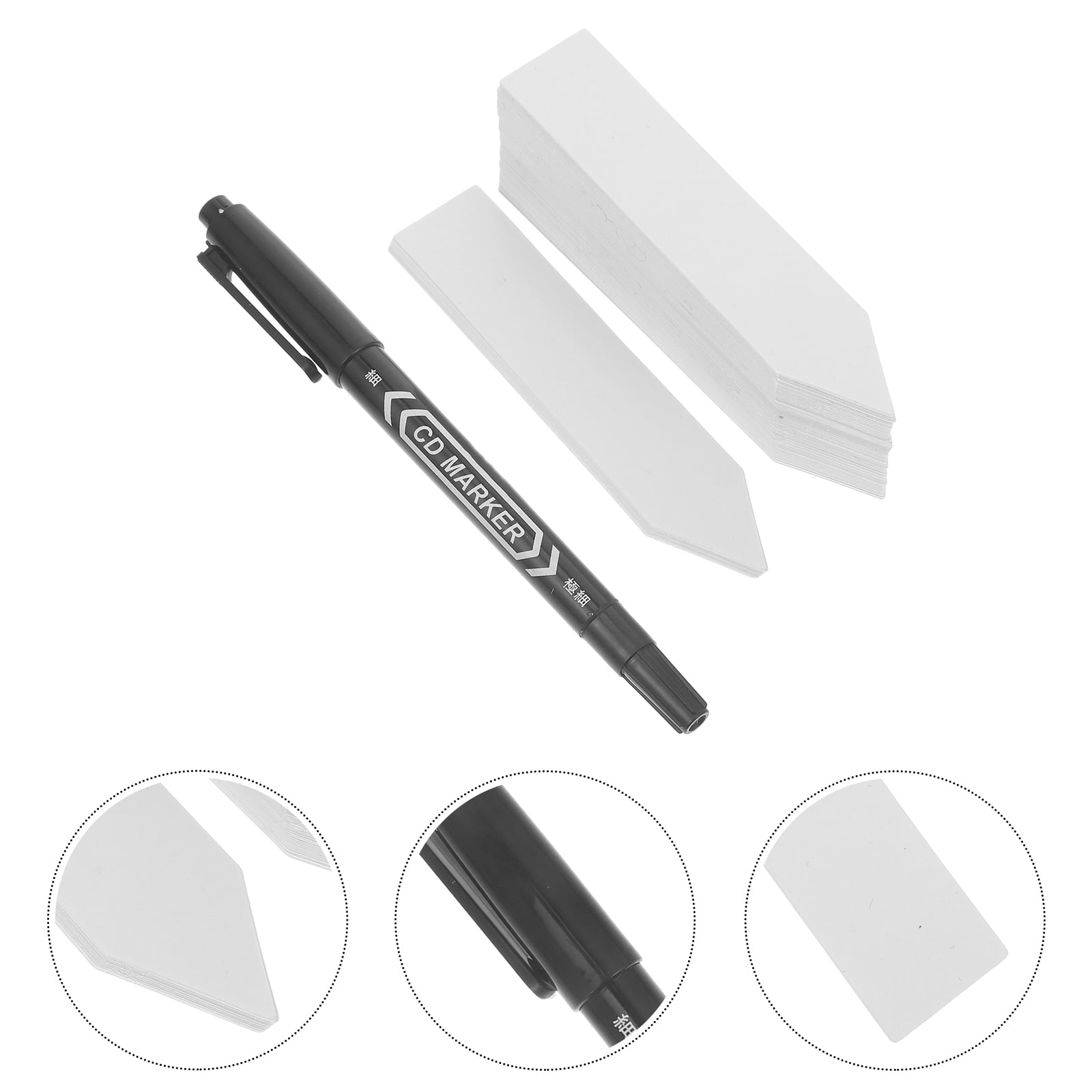 TABLZONE 1Set Garden Plastic Plant Labels White Pointed Design Easy ...