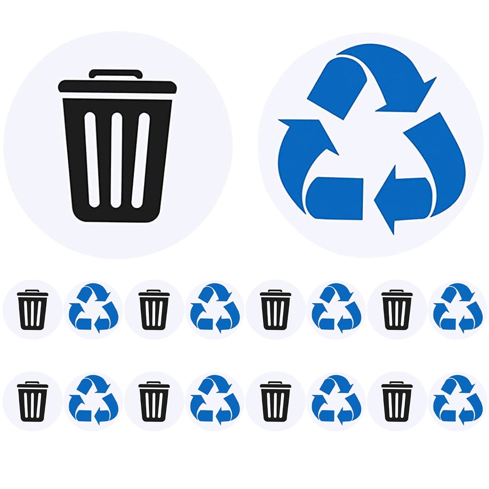 TABLZONE 1Set PVC Trash Recycle Sticker Self Adhesive Removable Labels ...