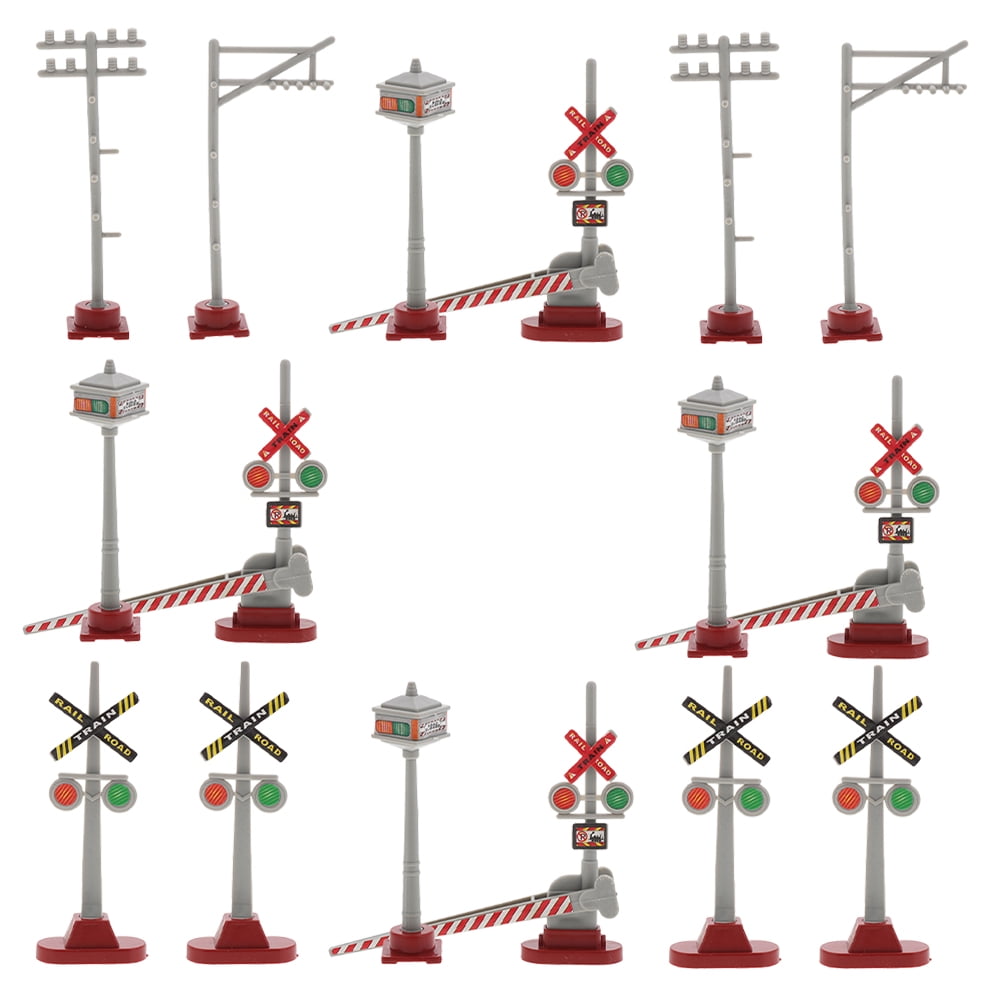 TABLZONE Mini Traffic Signs Model Train Signal Assorted Color 2 Sets ...