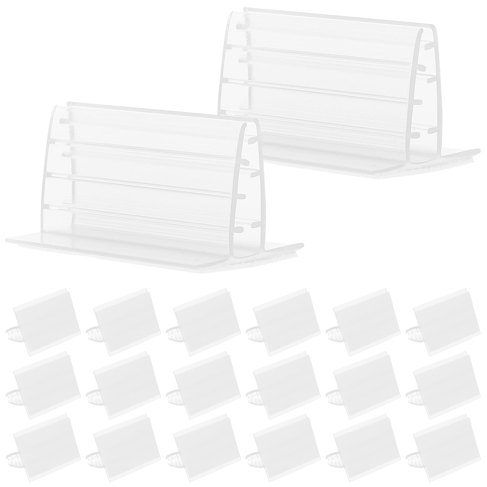 TABLZONE 20Pcs Transparent Adhesive Panel Sign Holders for Desks and ...