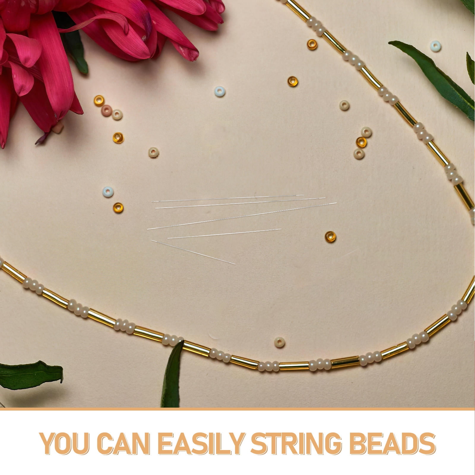 TABLZONE 20Pcs Metal Beading Needle Set for Bracelet Making with ...