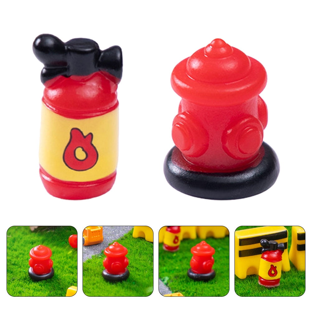 TABLZONE 20pcs Fire Hydrant Toy Miniature Fire Extinguisher Red Resin ...