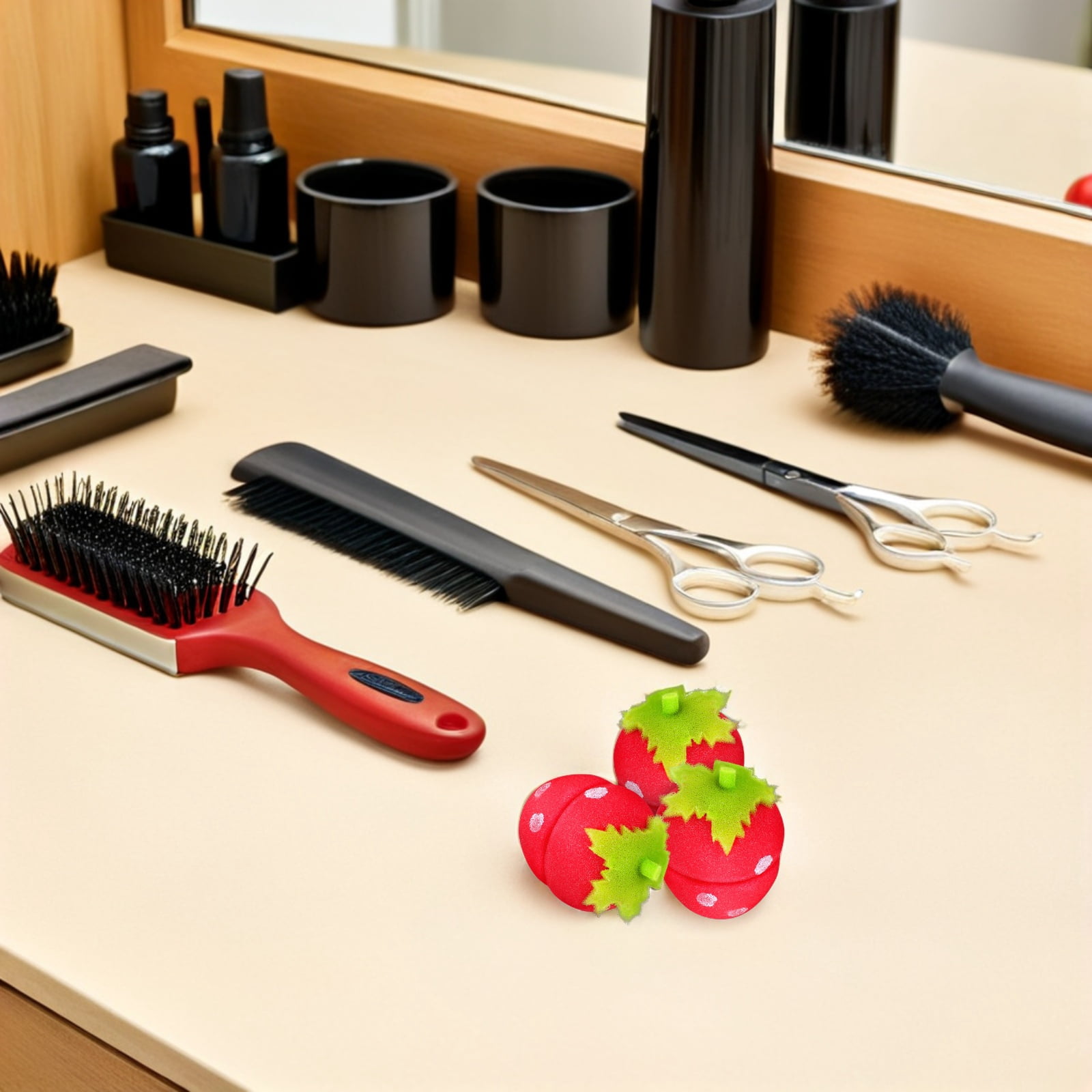 TABLZONE 24Pcs Red Strawberry Sponge Curlers, Soft Foam Hair Rollers ...