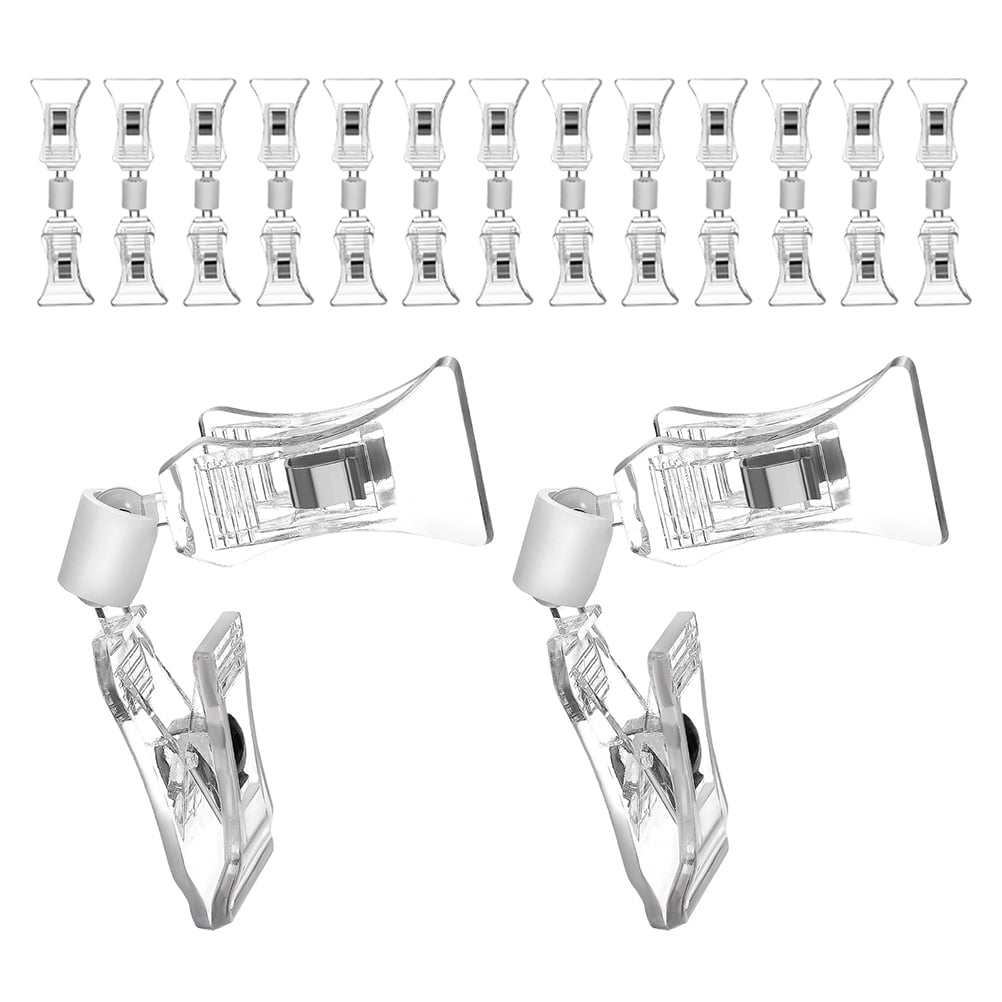 TABLZONE 25pcs Swivel Sign Holder Clips Transparent Plastic for Retail ...