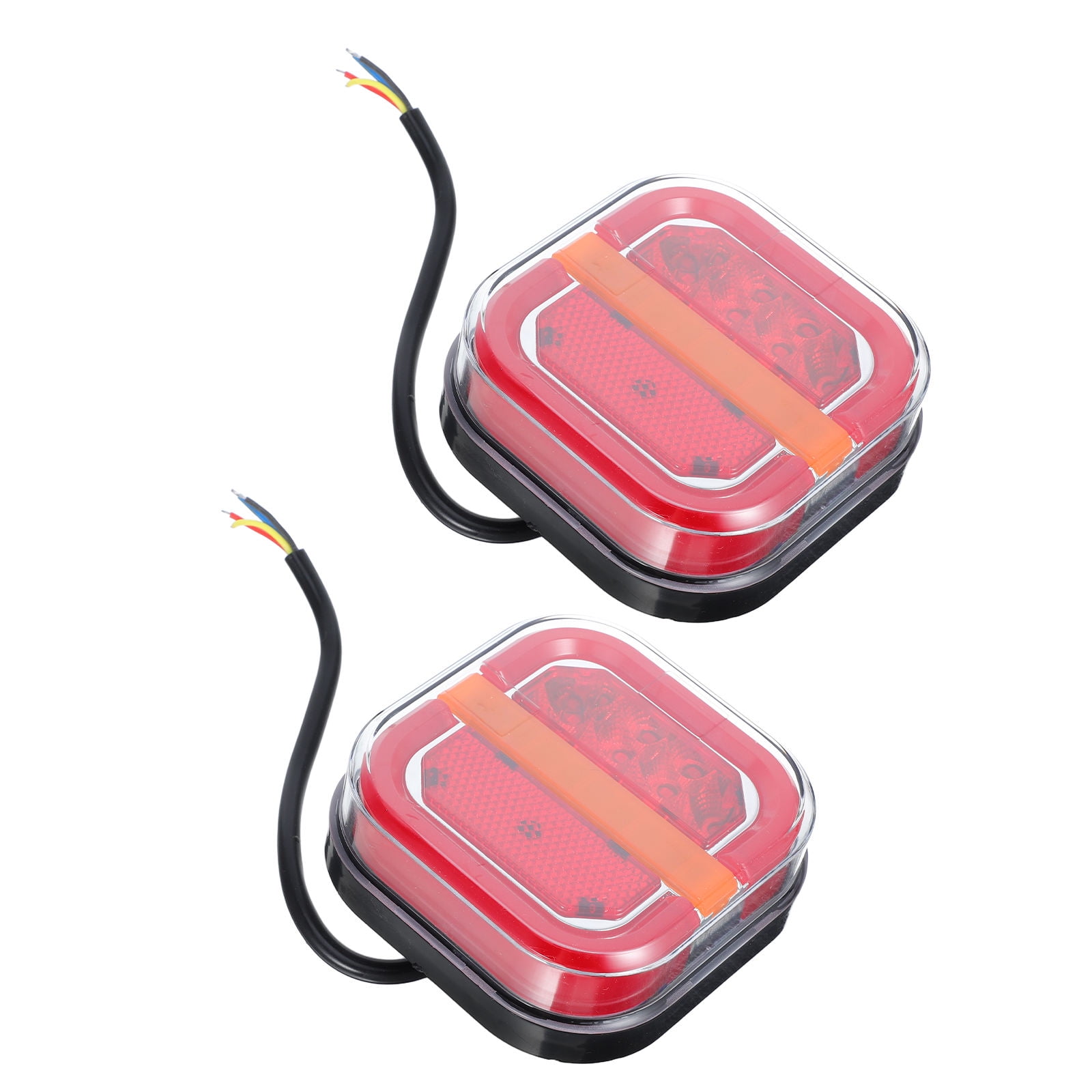 TABLZONE 2PCS Light Guiding Square LED Trailer Taillight Multi Rubber ...