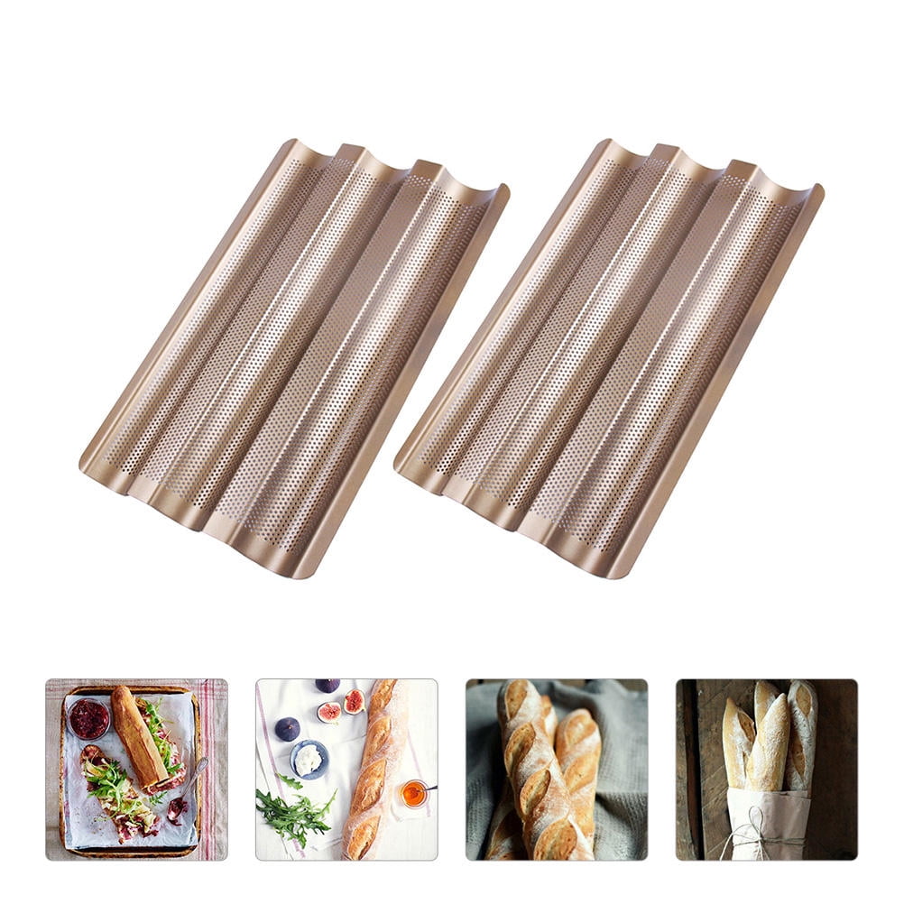 TABLZONE 2Pack French Bread Baking Tray Wave Shape for Baking ...
