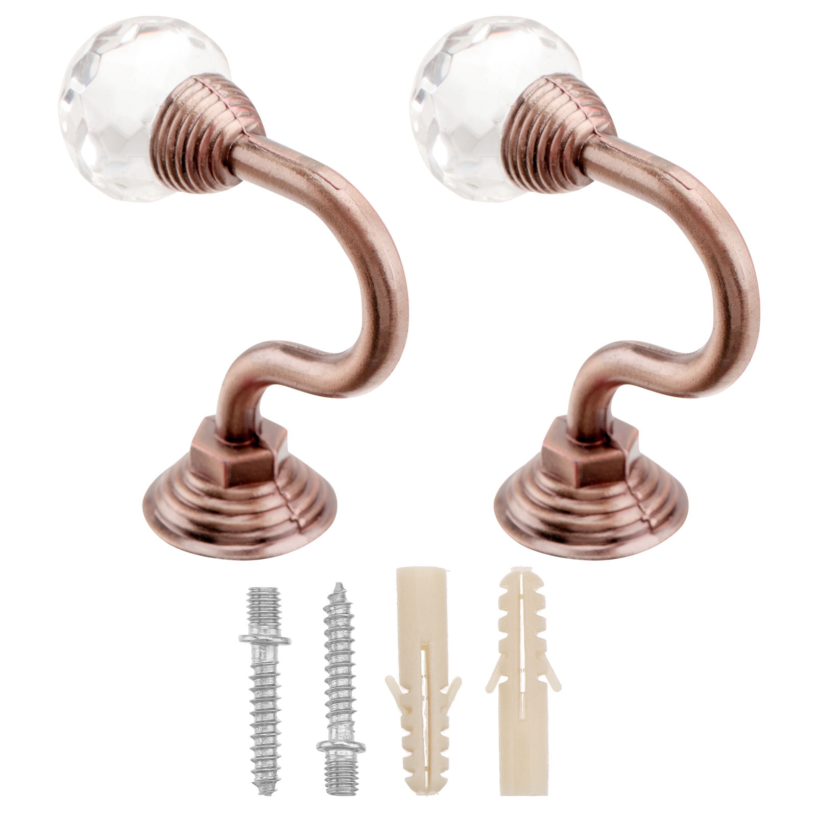 TABLZONE Wall Hooks Heavy Duty Drape Hooks Coffee Zinc Alloy 2Pcs ...