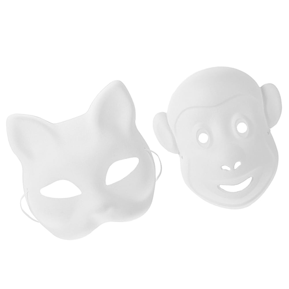 TABLZONE 2Pcs DIY Blank Mask White Paper Art Decoration for People ...