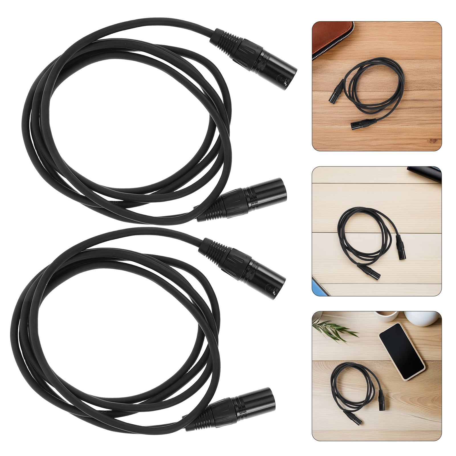 TABLZONE Mic Cables 2Pcs Black Copper Rubber for Stable Audio ...