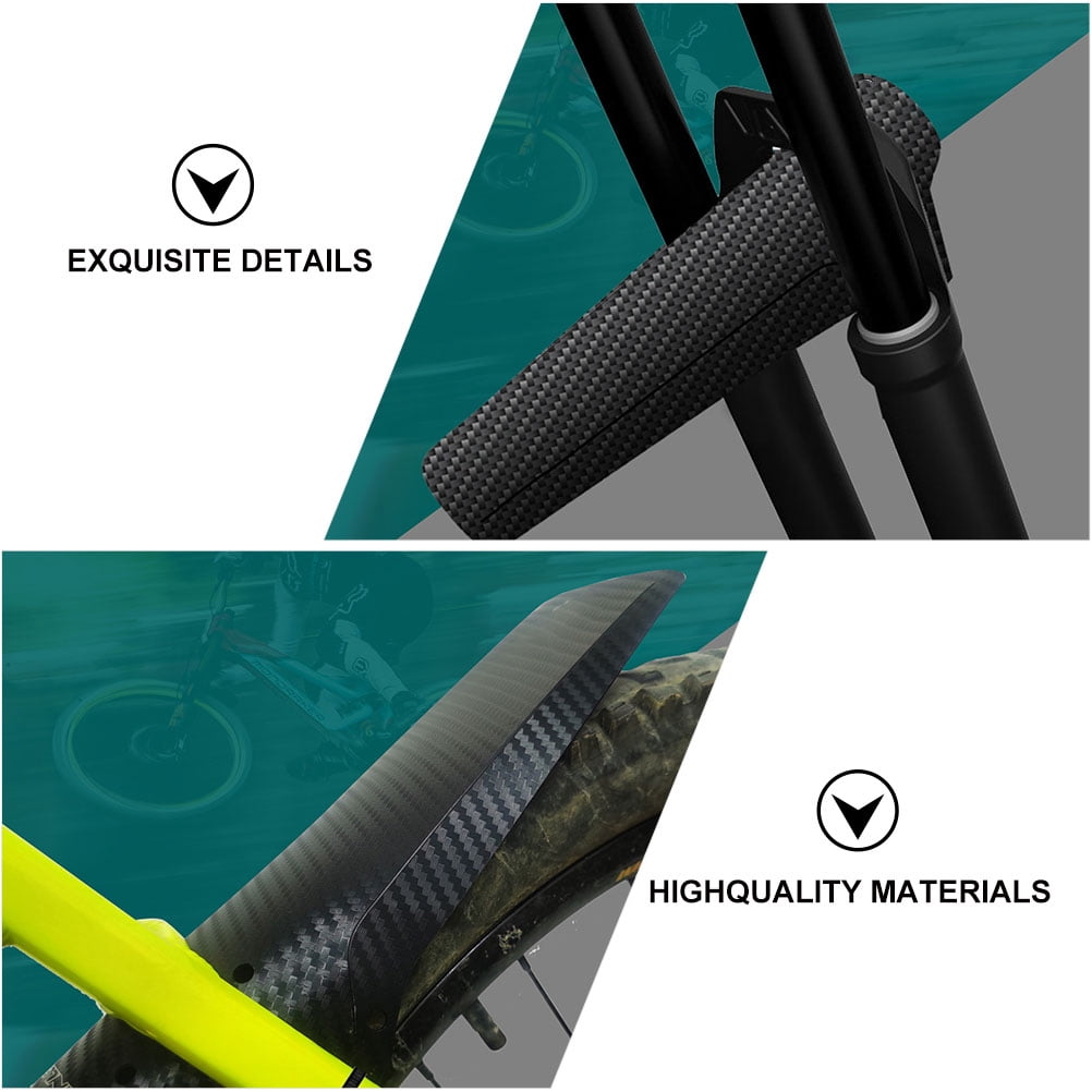 TABLZONE 2Pcs Mountain Bike Mud Guards Black Carbon Fiber Pattern Front ...