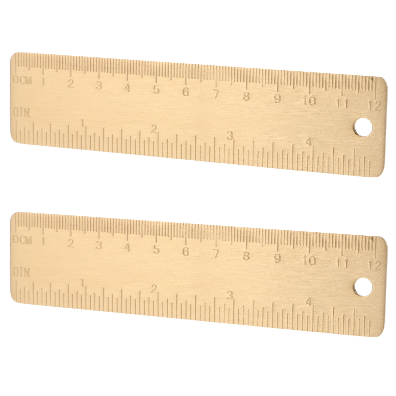 TABLZONE Compact Brass Ruler Golden Multifunctional Scale Drawing Tool ...