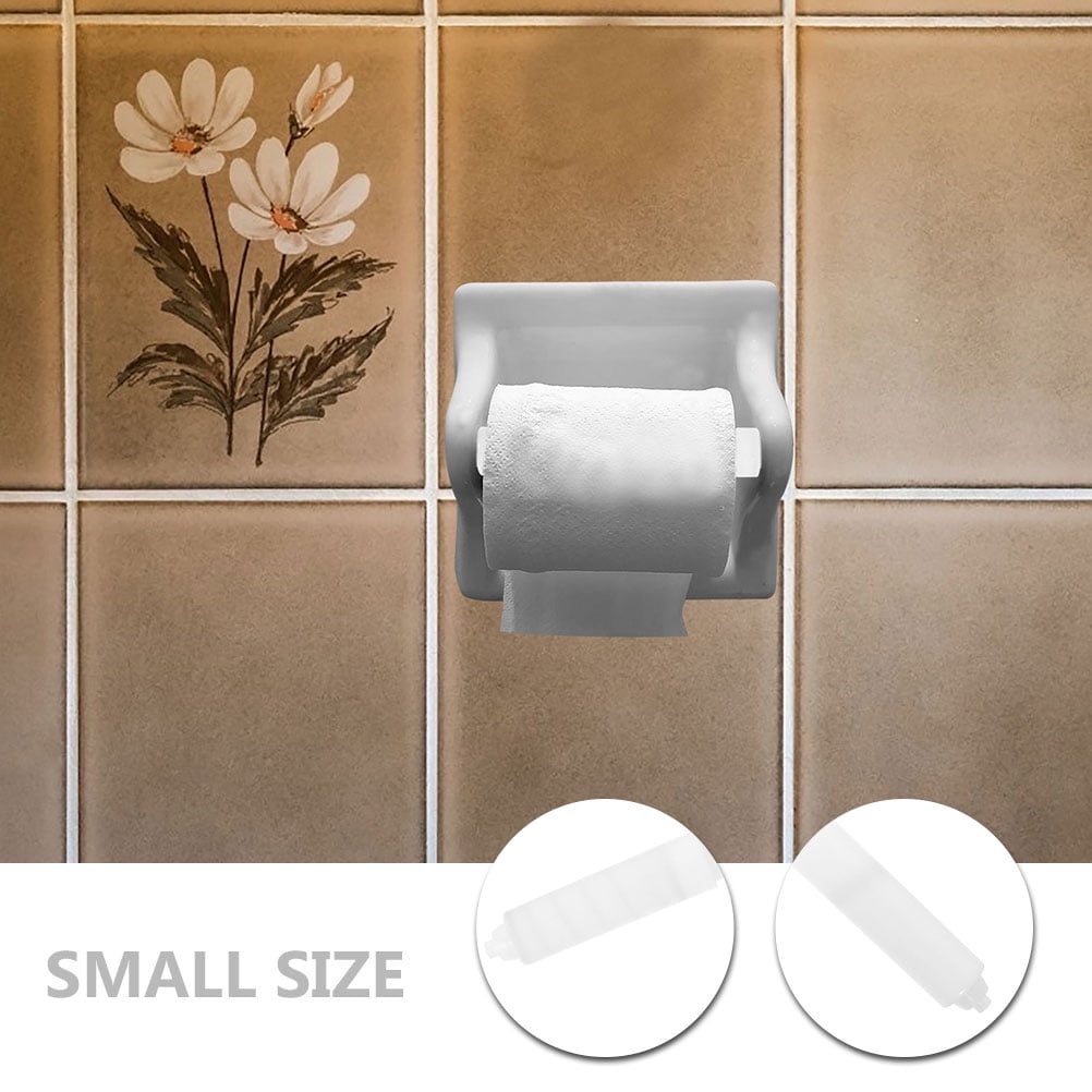 TABLZONE 2Pcs White Plastic Toilet Paper Roller Rod Replacement with ...