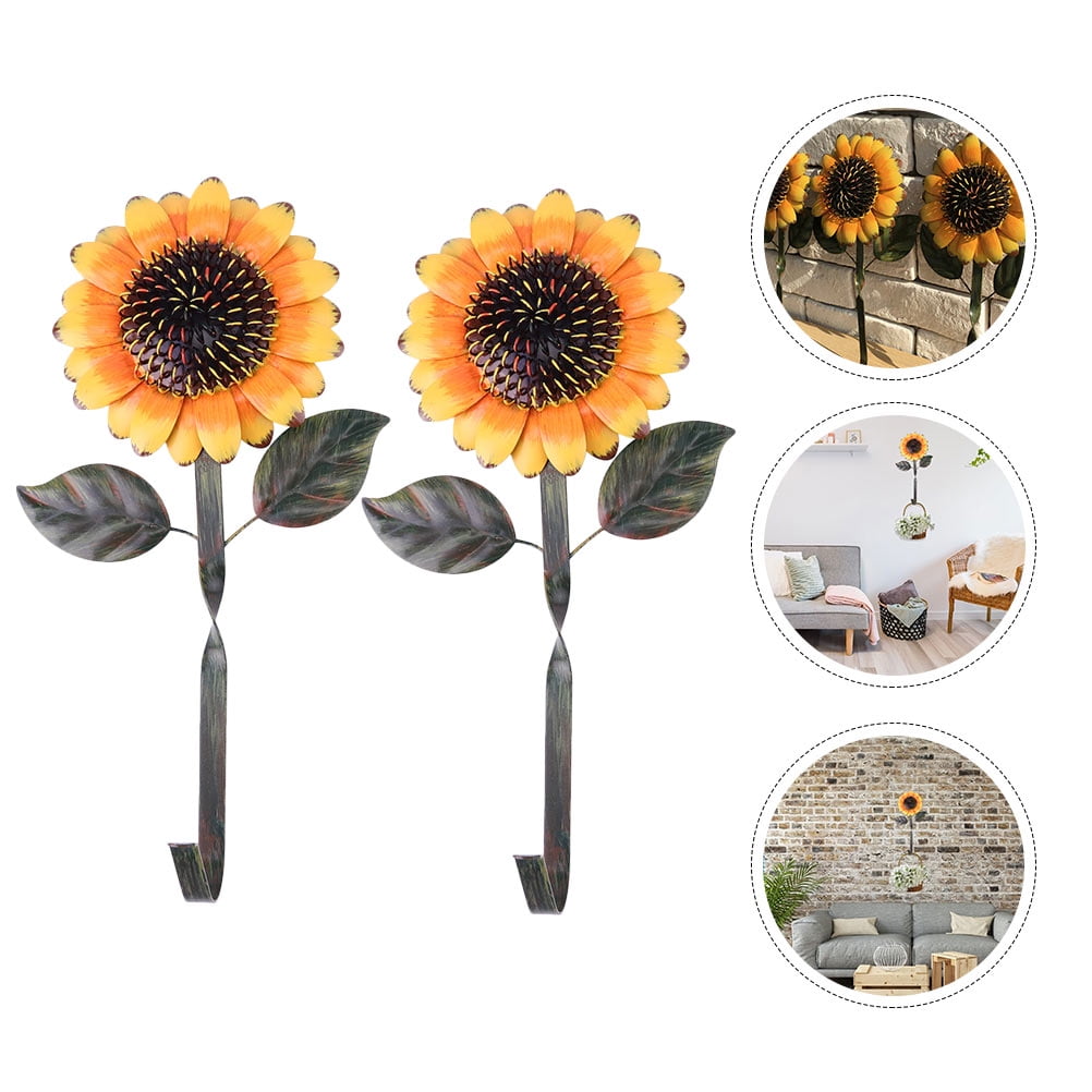 TABLZONE Flower Hooks Sunflower Shape Iron 2Pcs - Walmart.com
