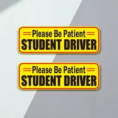 TABLZONE 2Set New Driver Sign for Car Sticker Waterproof Black Magnetic ...