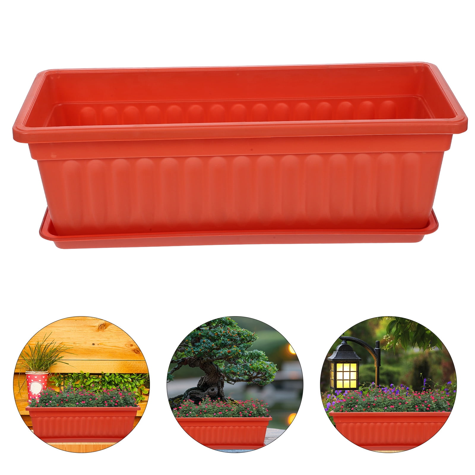 TABLZONE patio vegetable planter 2pcs Plastic Rectangular Planter Box ...