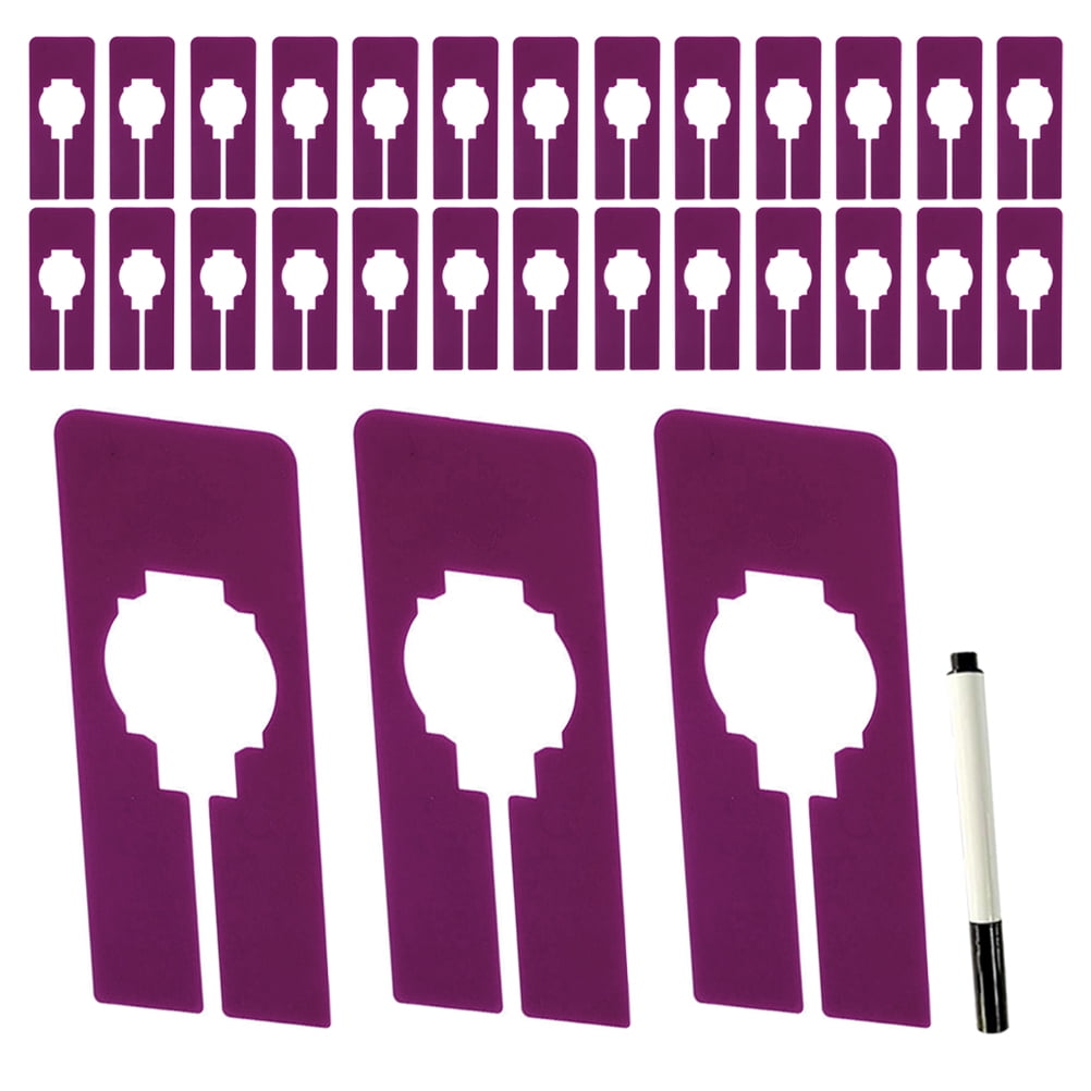 TABLZONE Plastic Hanger Tags Purple Closet Separators for Home Wardrobe ...