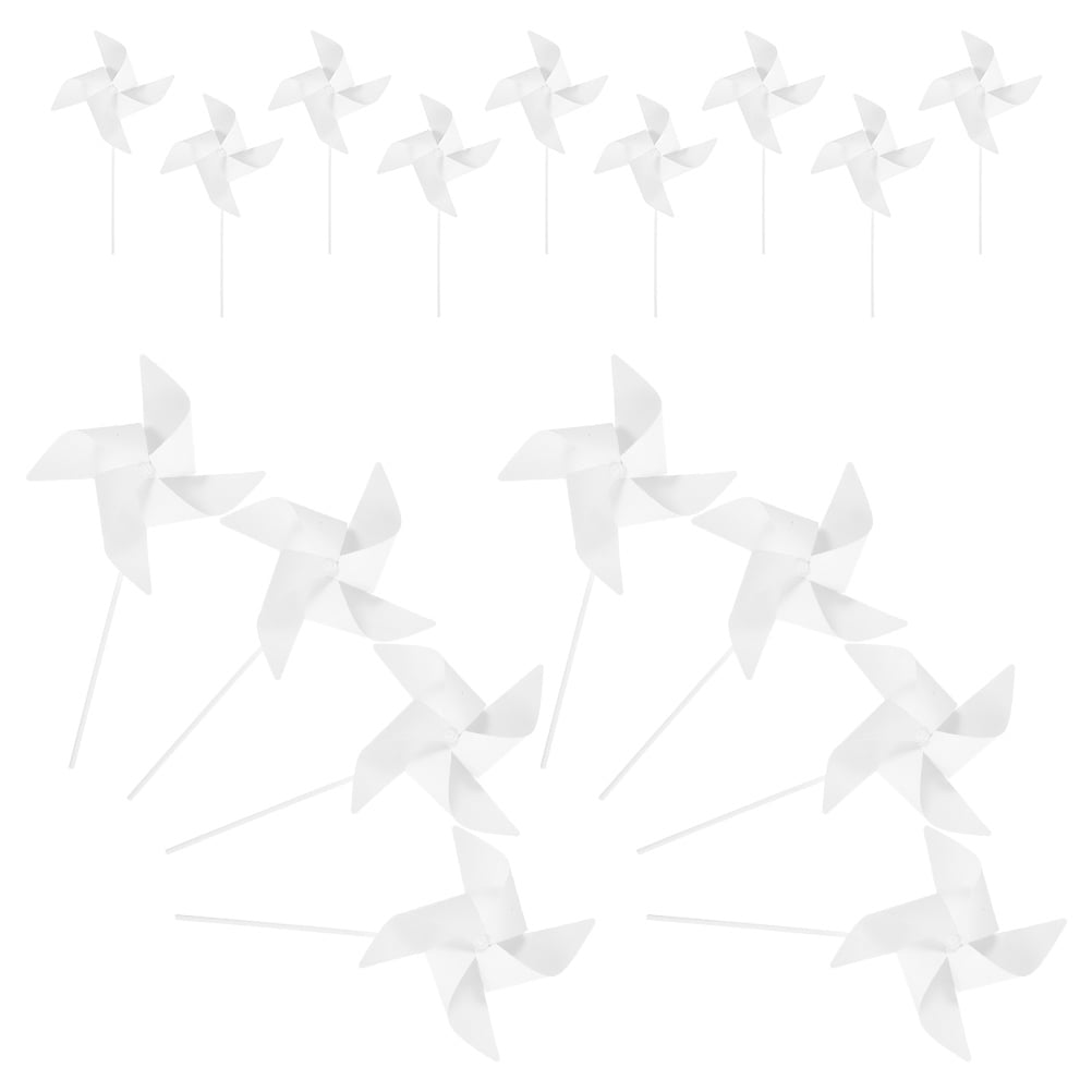 TABLZONE 30Pcs DIY Paper Pinwheel Set White Blank Windmills for ...